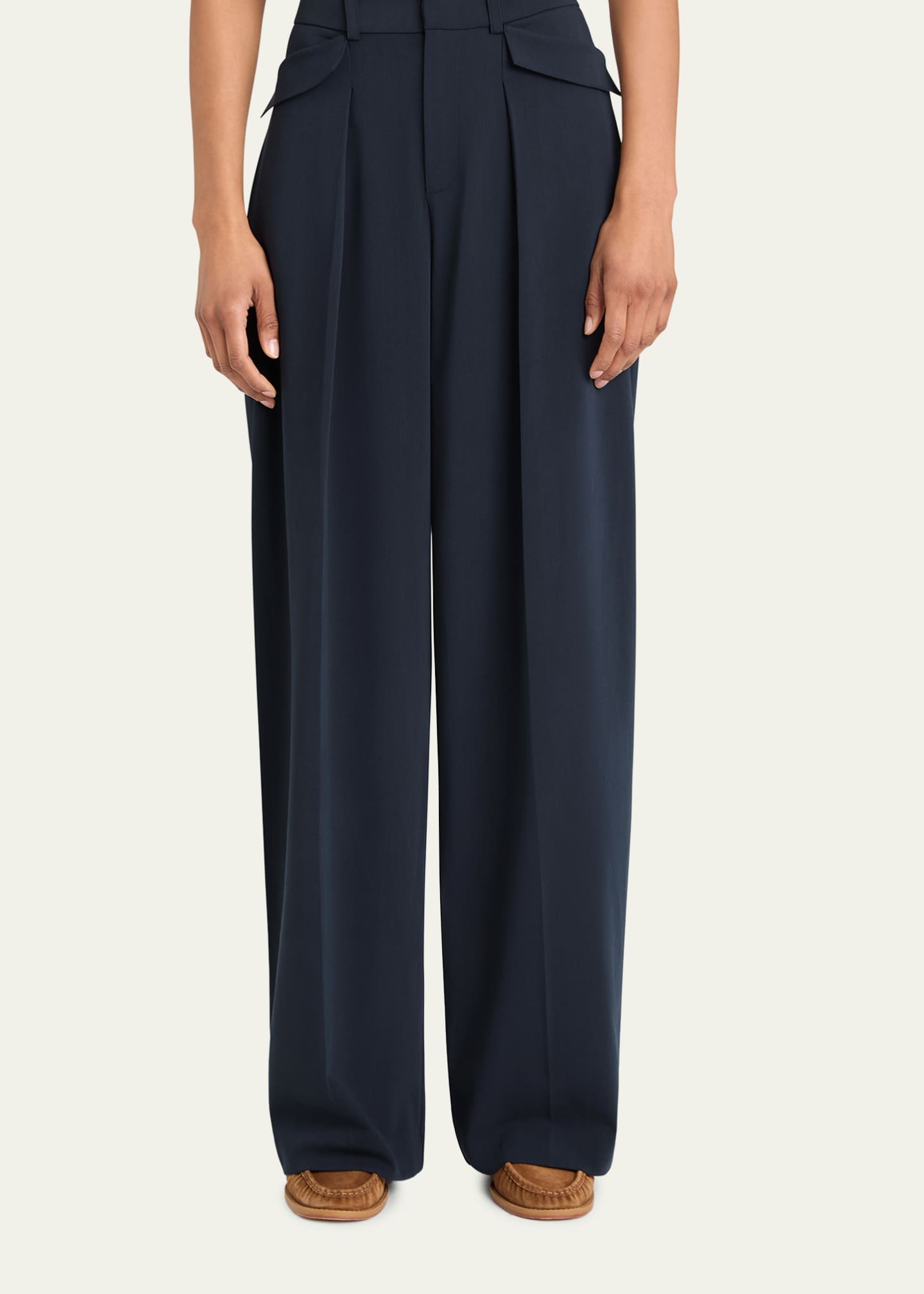 Cinq a Sept Leora Pleated Wide-Leg Trousers - Bergdorf Goodman