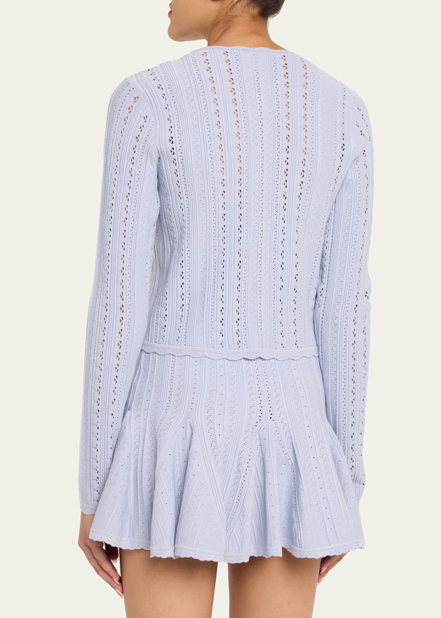 LoveShackFancy Peridot Pointelle Cardigan - Bergdorf Goodman