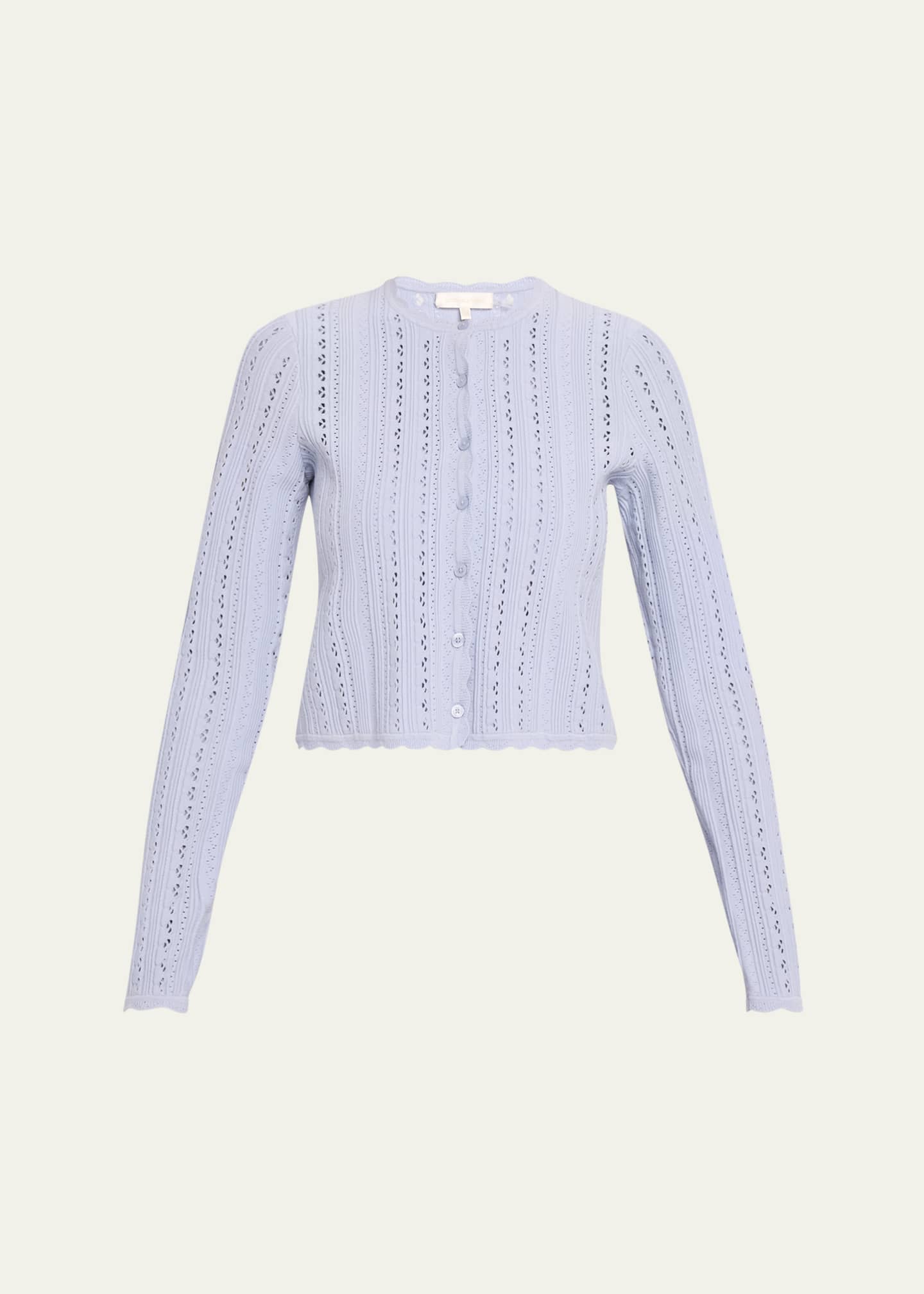 LoveShackFancy Peridot Pointelle Cardigan - Bergdorf Goodman