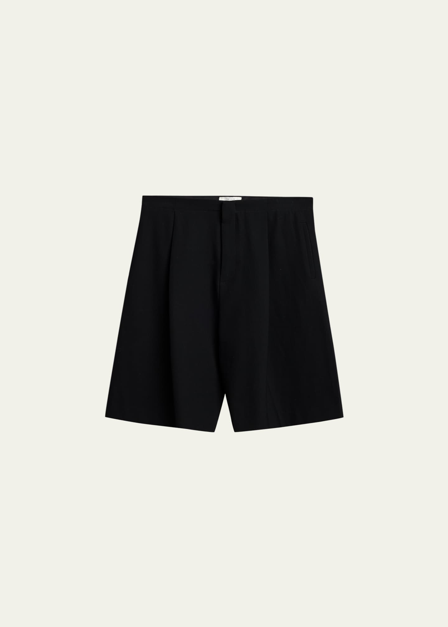THE ROW Men's Sayed Pleated Wool Gabardine Shorts - Bergdorf Goodman