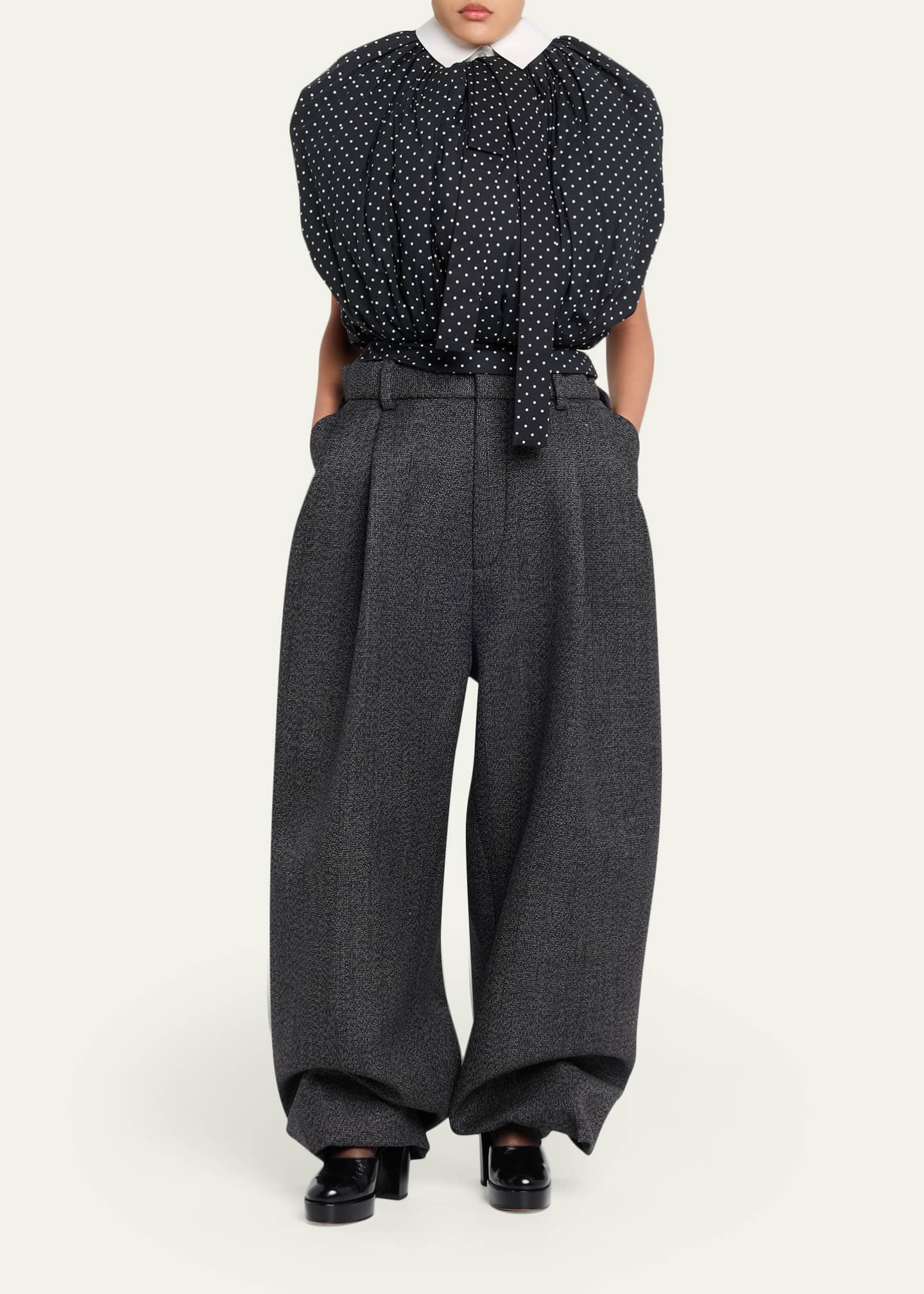 Marc Jacobs Runway Plaid Bow Back Wide-Leg Menswear Pants - Bergdorf ...