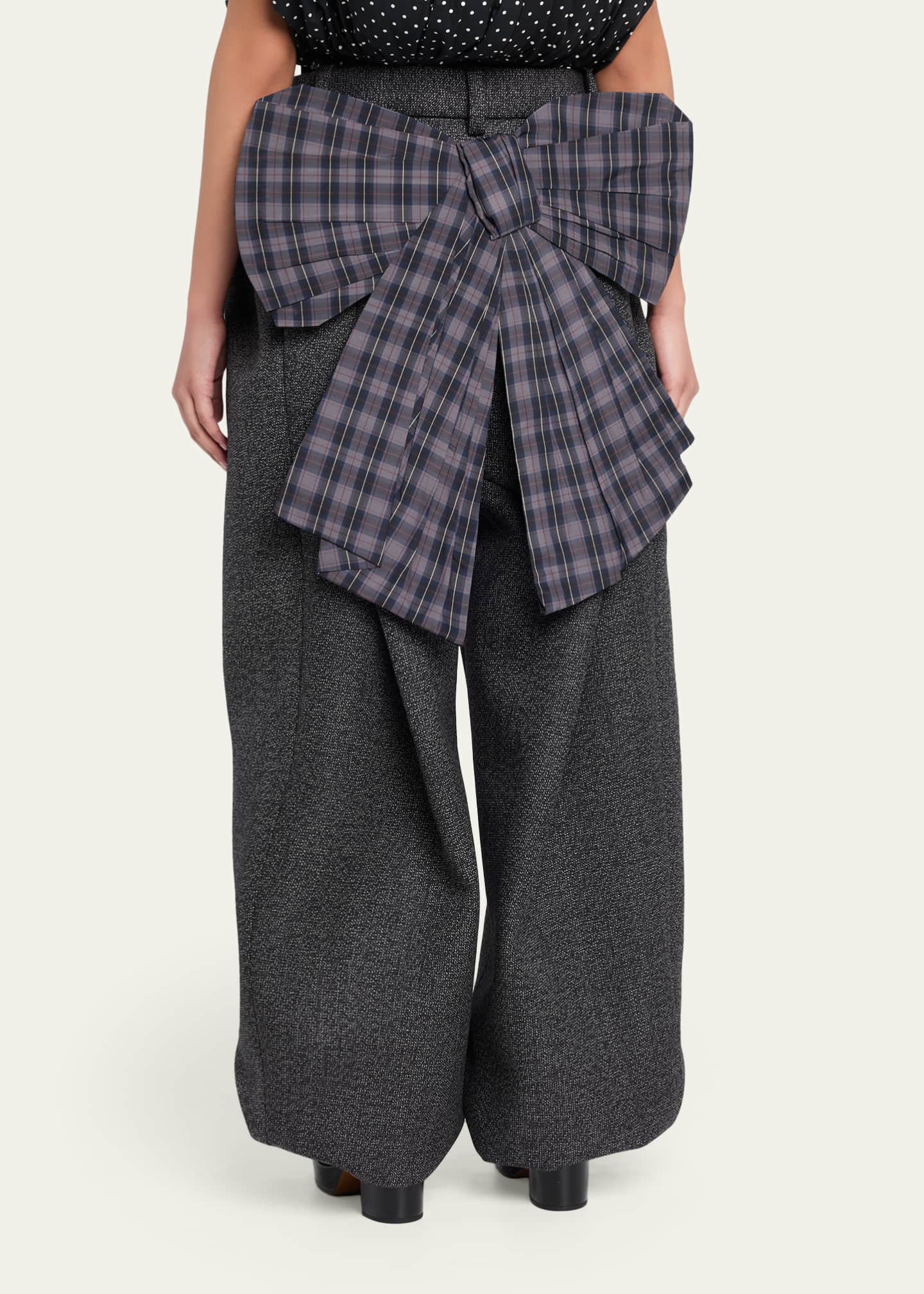 Marc Jacobs Runway Plaid Bow Back Wide-Leg Menswear Pants - Bergdorf ...