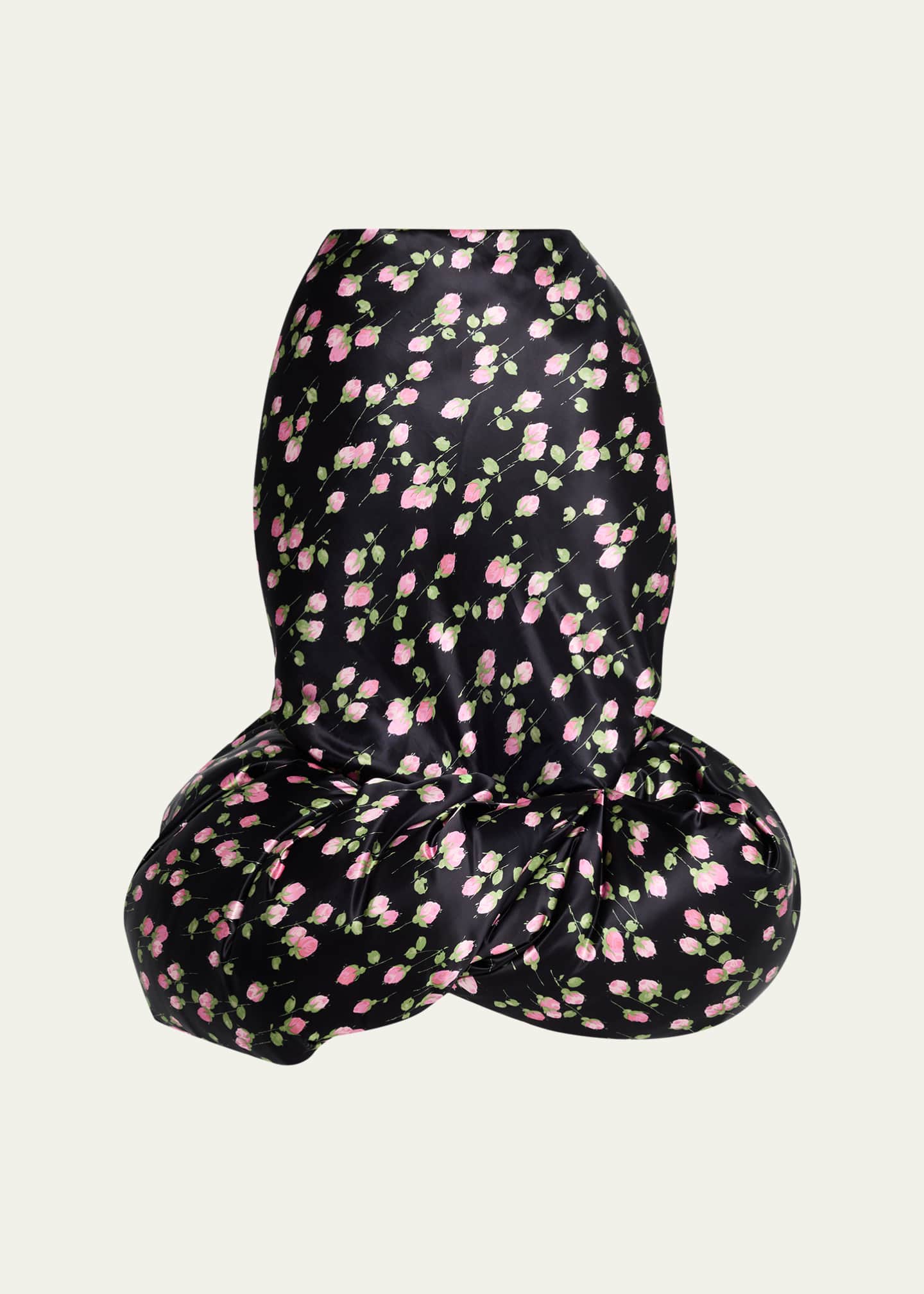 Marc Jacobs Runway Rose Print Satin Bubble Hem Skirt - Bergdorf Goodman