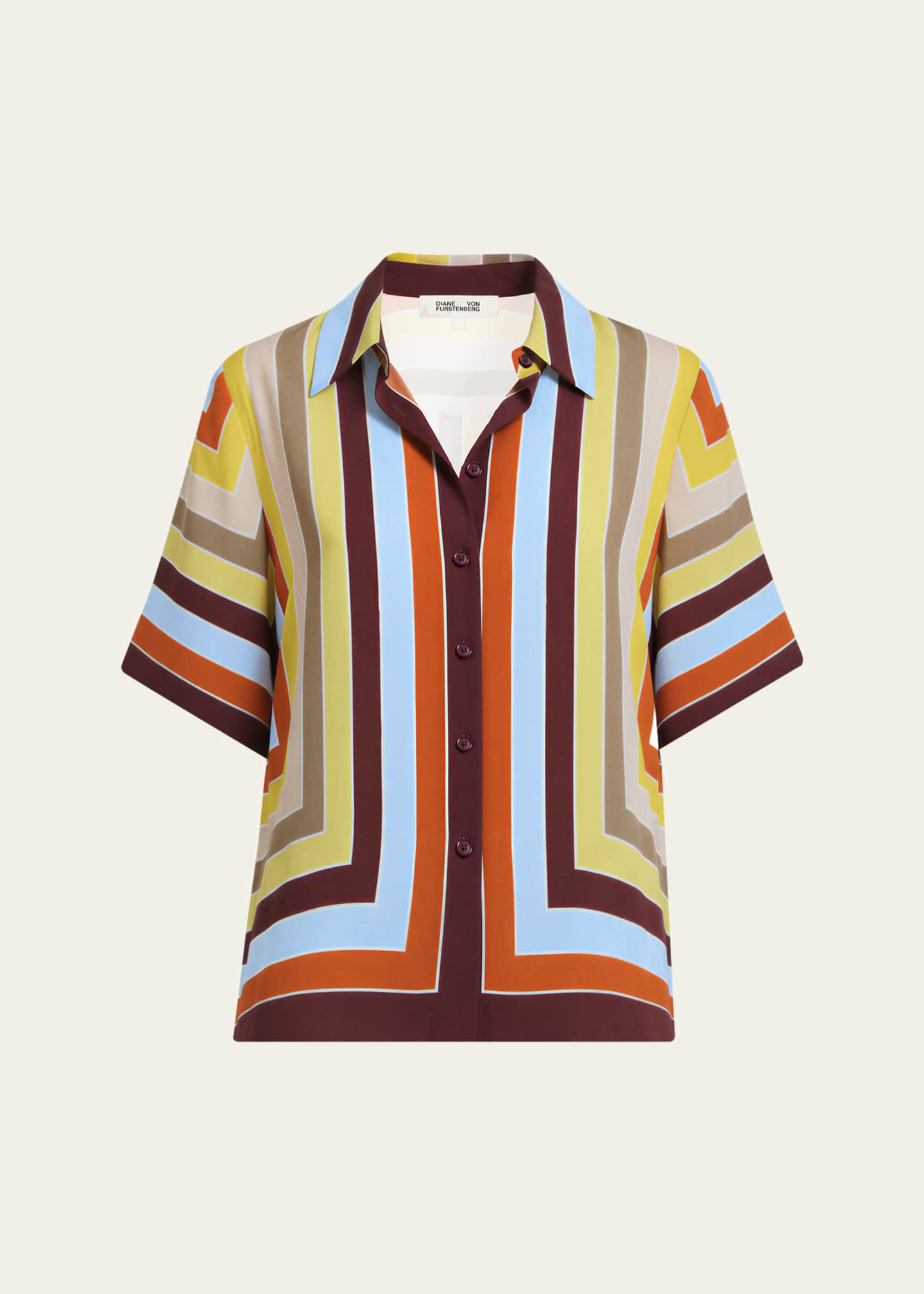 Diane von Furstenberg Alexa Striped Silk Shirt - Bergdorf Goodman
