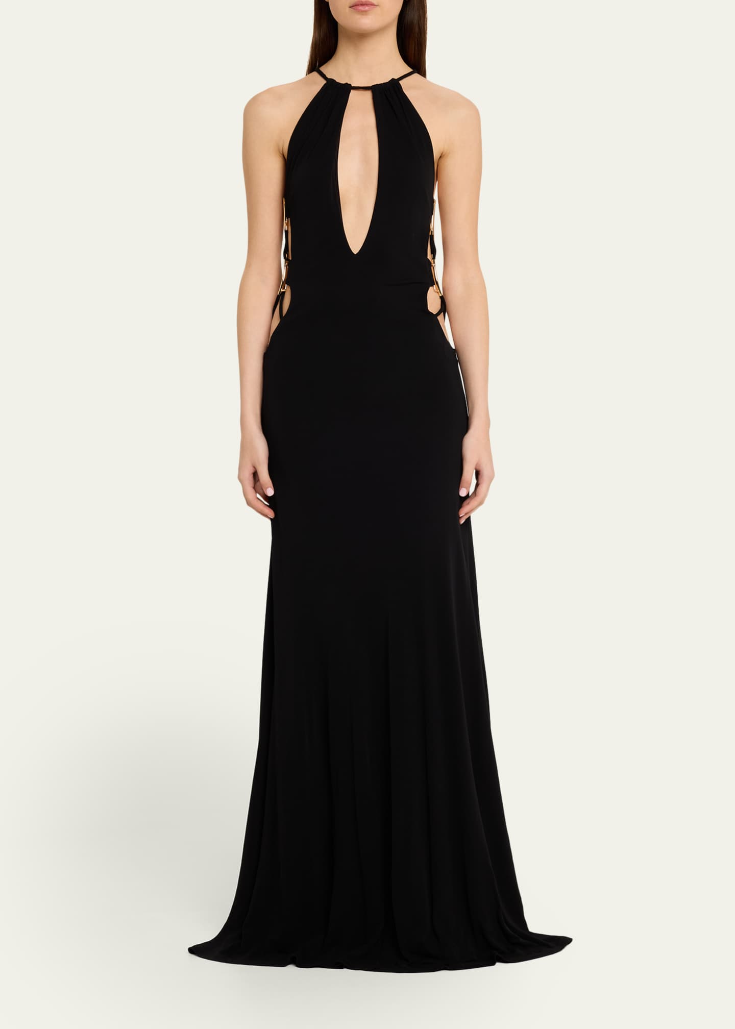 Ramy Brook Charlotte Beaded Cutout Column Gown - Bergdorf Goodman