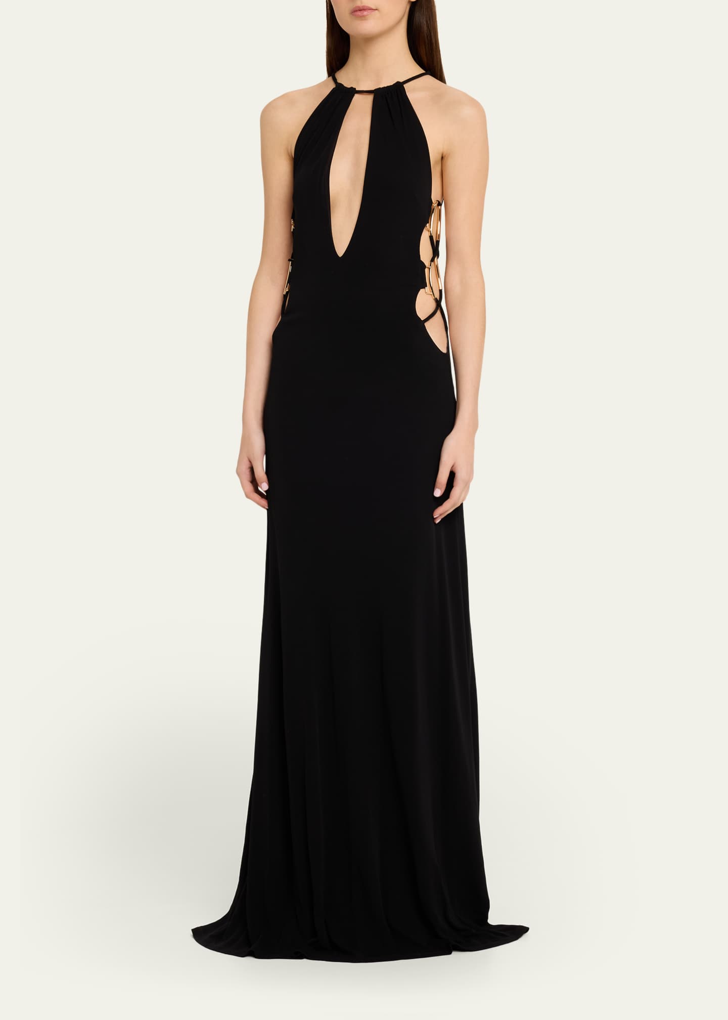 Ramy Brook Charlotte Beaded Cutout Column Gown - Bergdorf Goodman