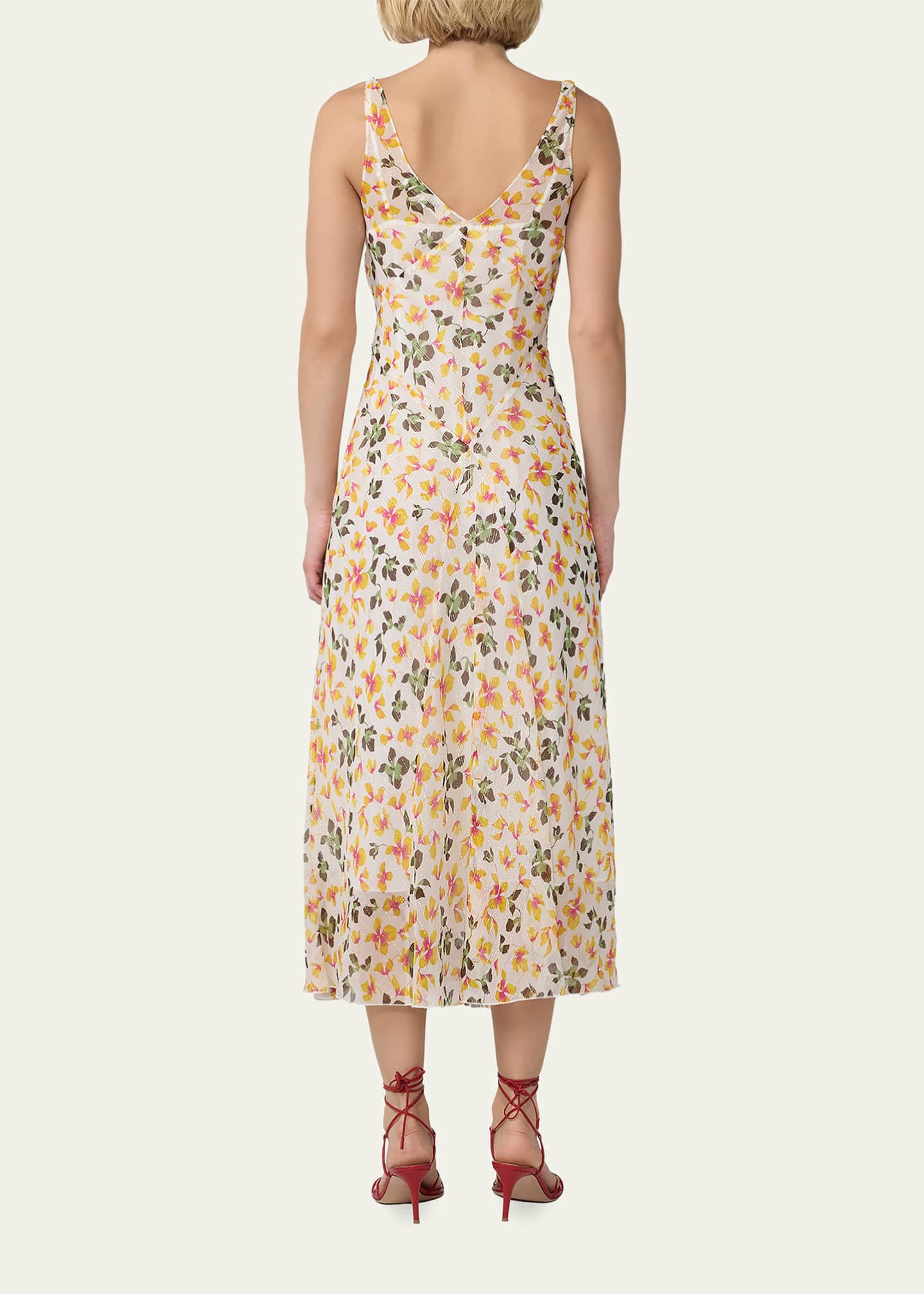 Diane von Furstenberg Jules Shimmer Floral-Print Midi Dress - Bergdorf ...