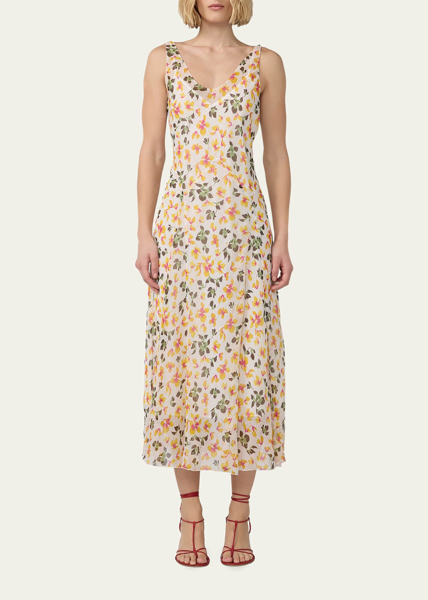 Diane von Furstenberg Jules Shimmer Floral-Print Midi Dress - Bergdorf ...