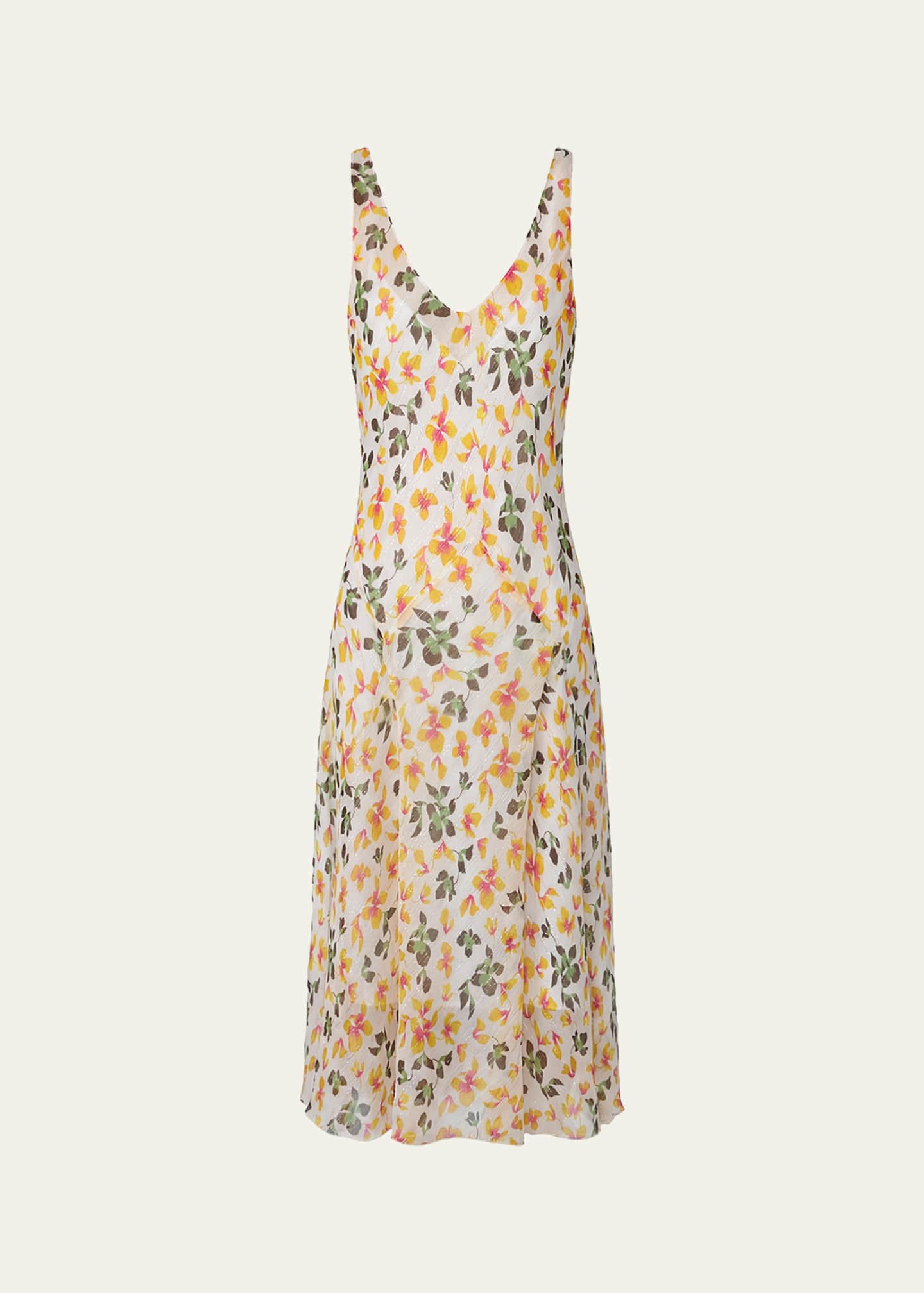 Diane von Furstenberg Jules Shimmer Floral-Print Midi Dress - Bergdorf ...