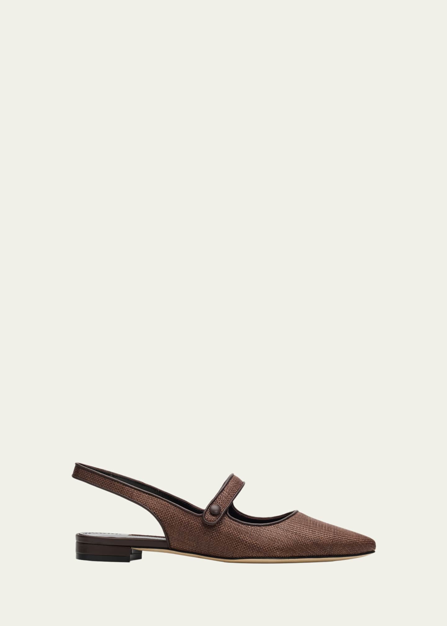Manolo Blahnik Campari Mary Jane Slingback Flats - Bergdorf Goodman