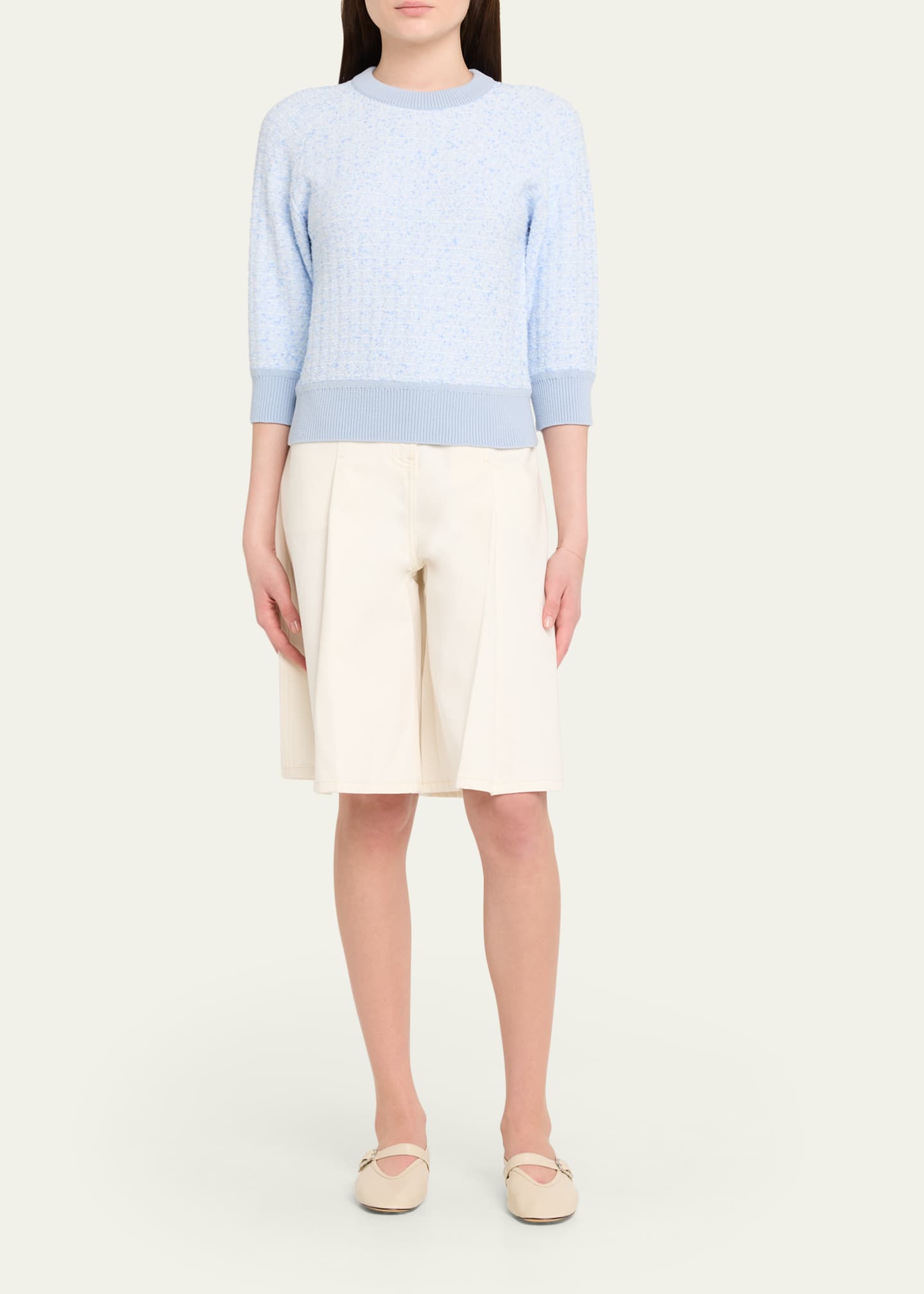 3.1 Phillip Lim Crewneck Three-Quarter Sleeve Sweater - Bergdorf Goodman