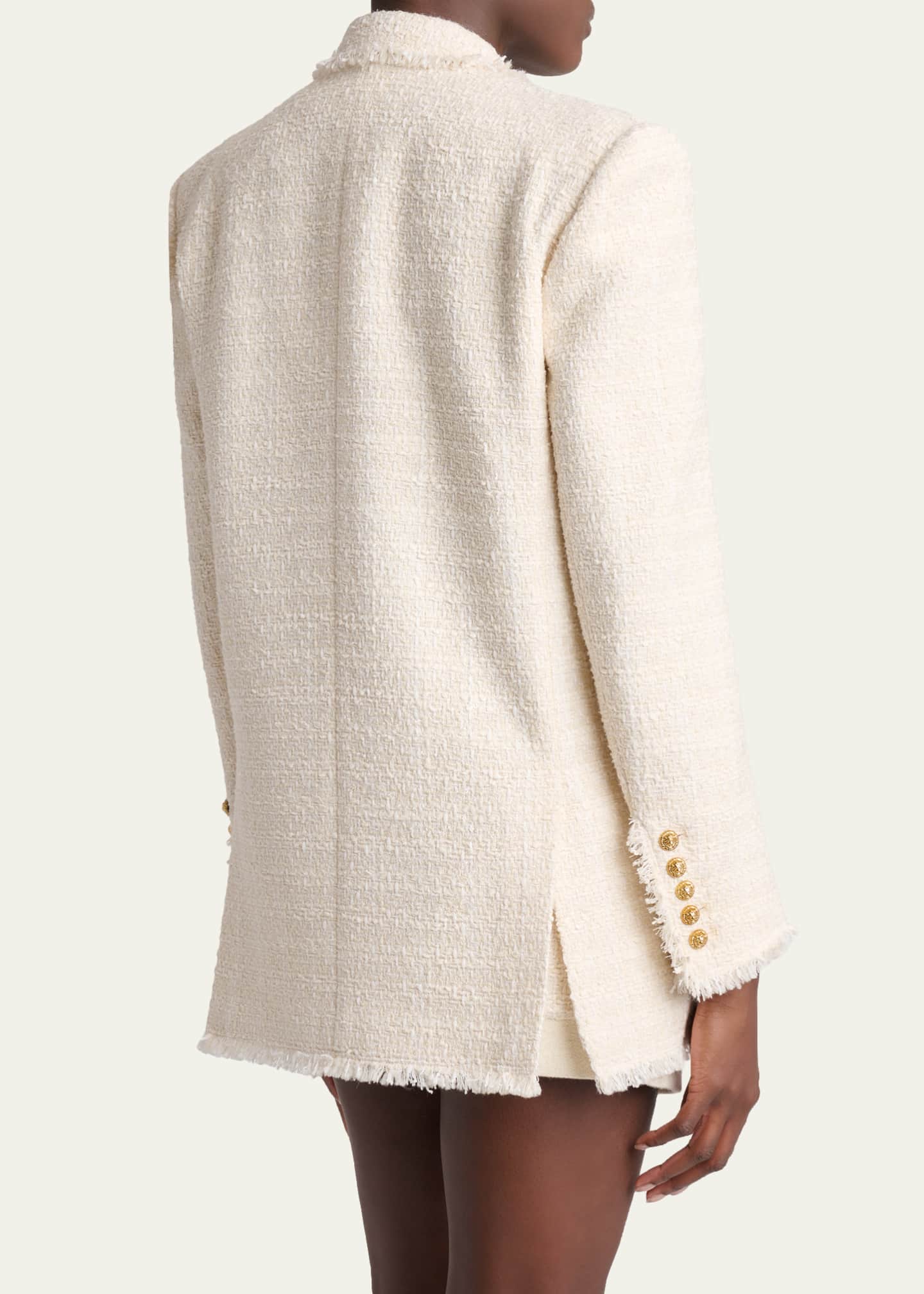 Balmain Tweed Double-Breasted Blazer Jacket - Bergdorf Goodman