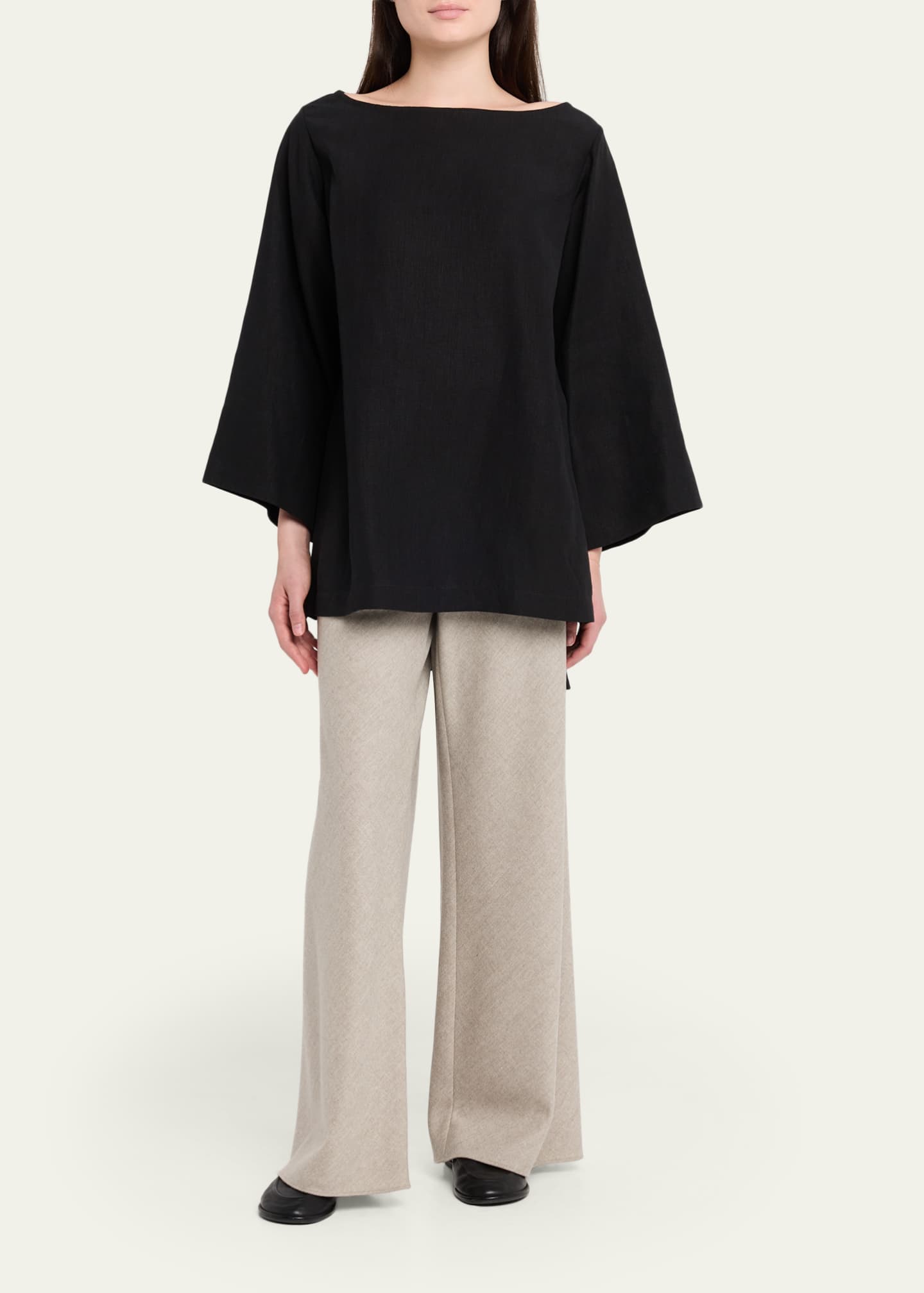 THE ROW Junia Boat-Neck Linen Top - Bergdorf Goodman