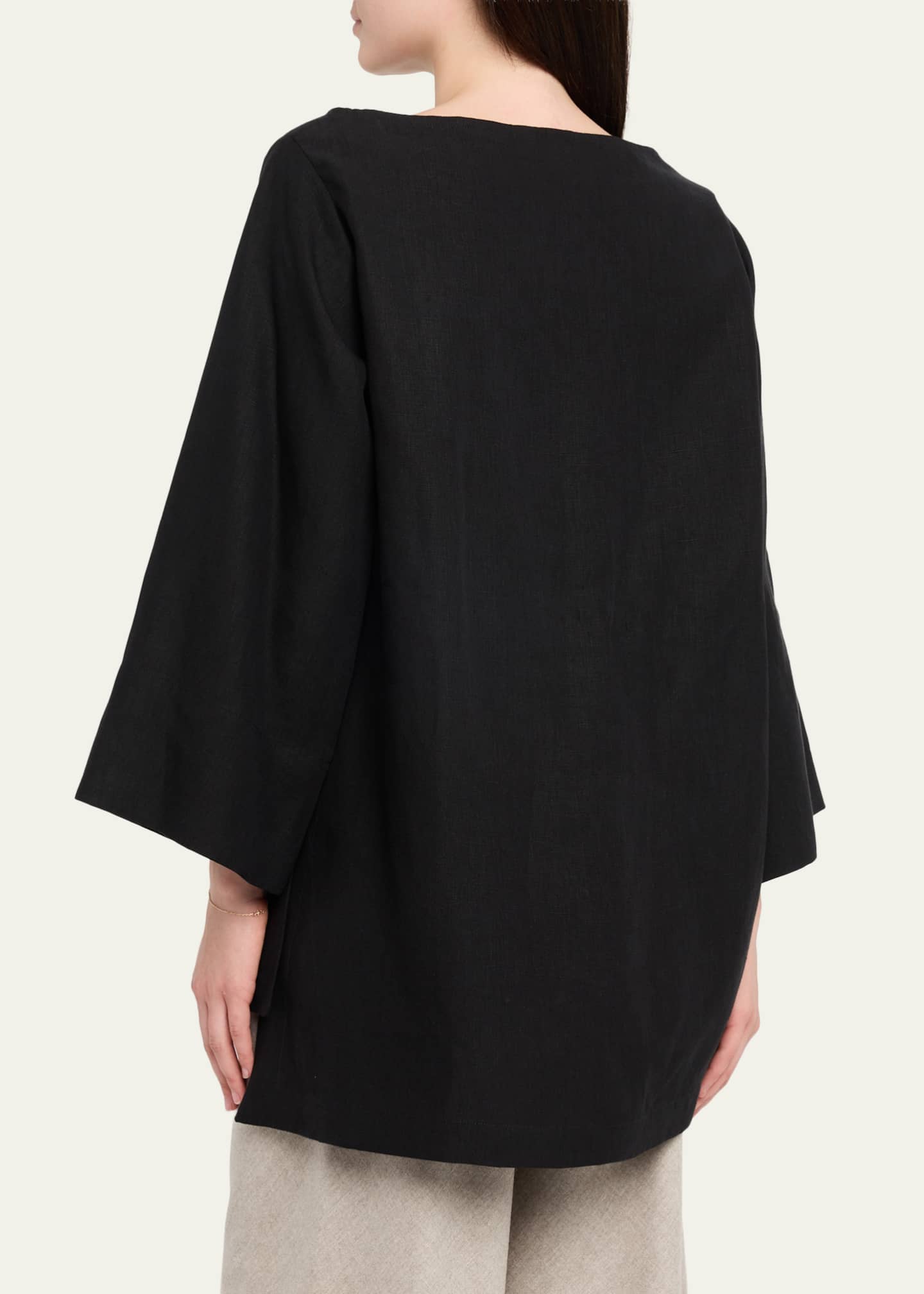 THE ROW Junia Boat-Neck Linen Top - Bergdorf Goodman