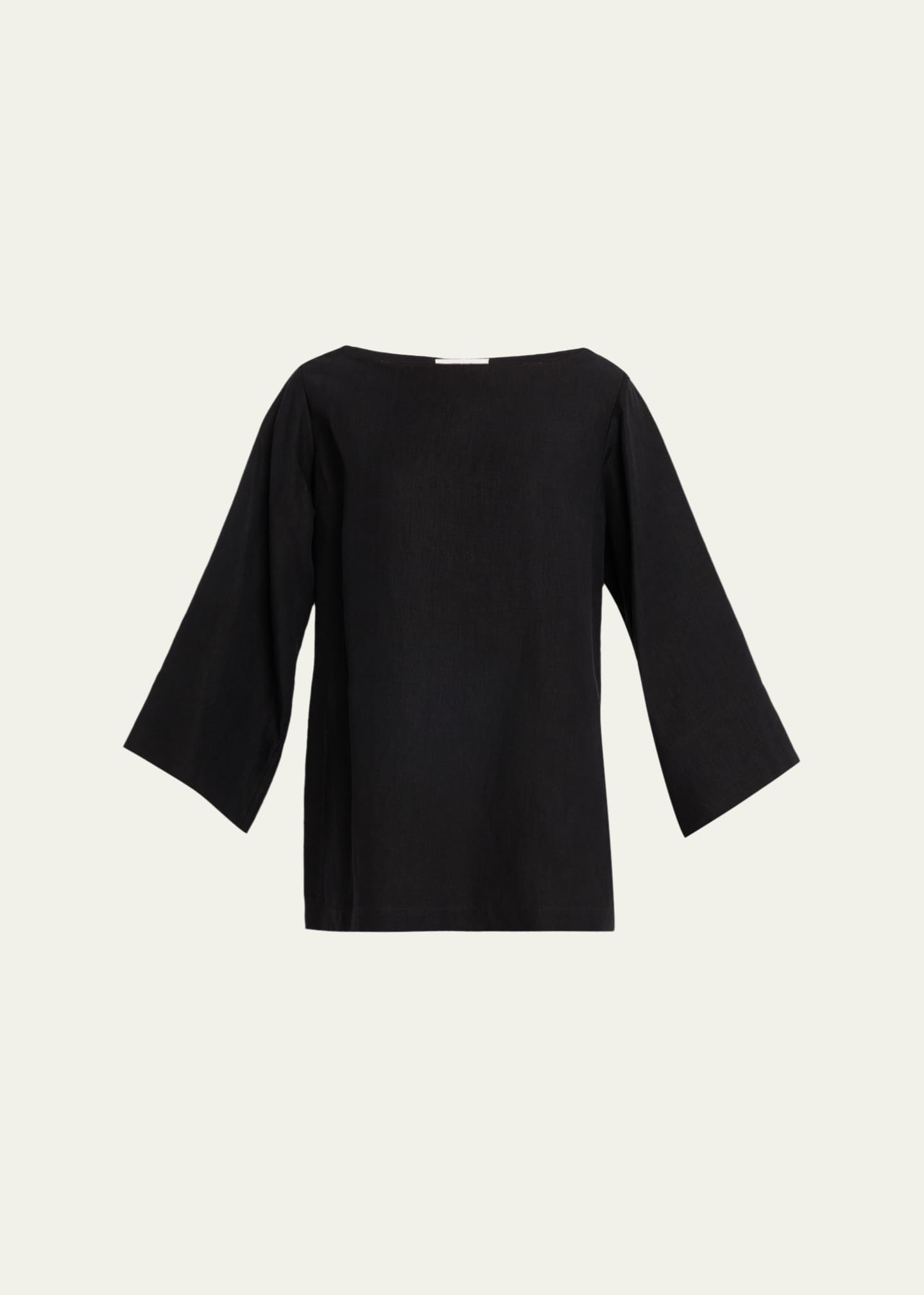 THE ROW Junia Boat-Neck Linen Top - Bergdorf Goodman