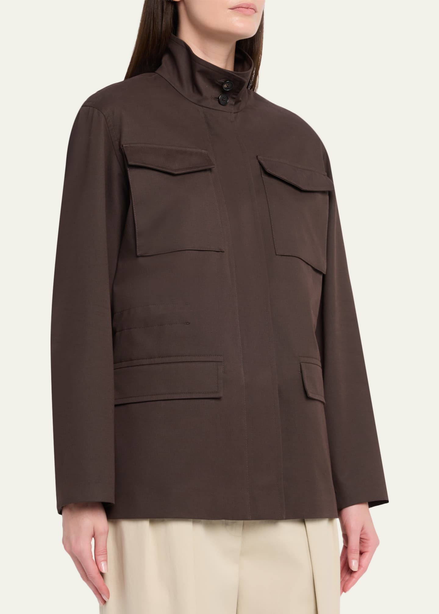 THE ROW Floriane Cotton-Cashmere Utility Jacket - Bergdorf Goodman