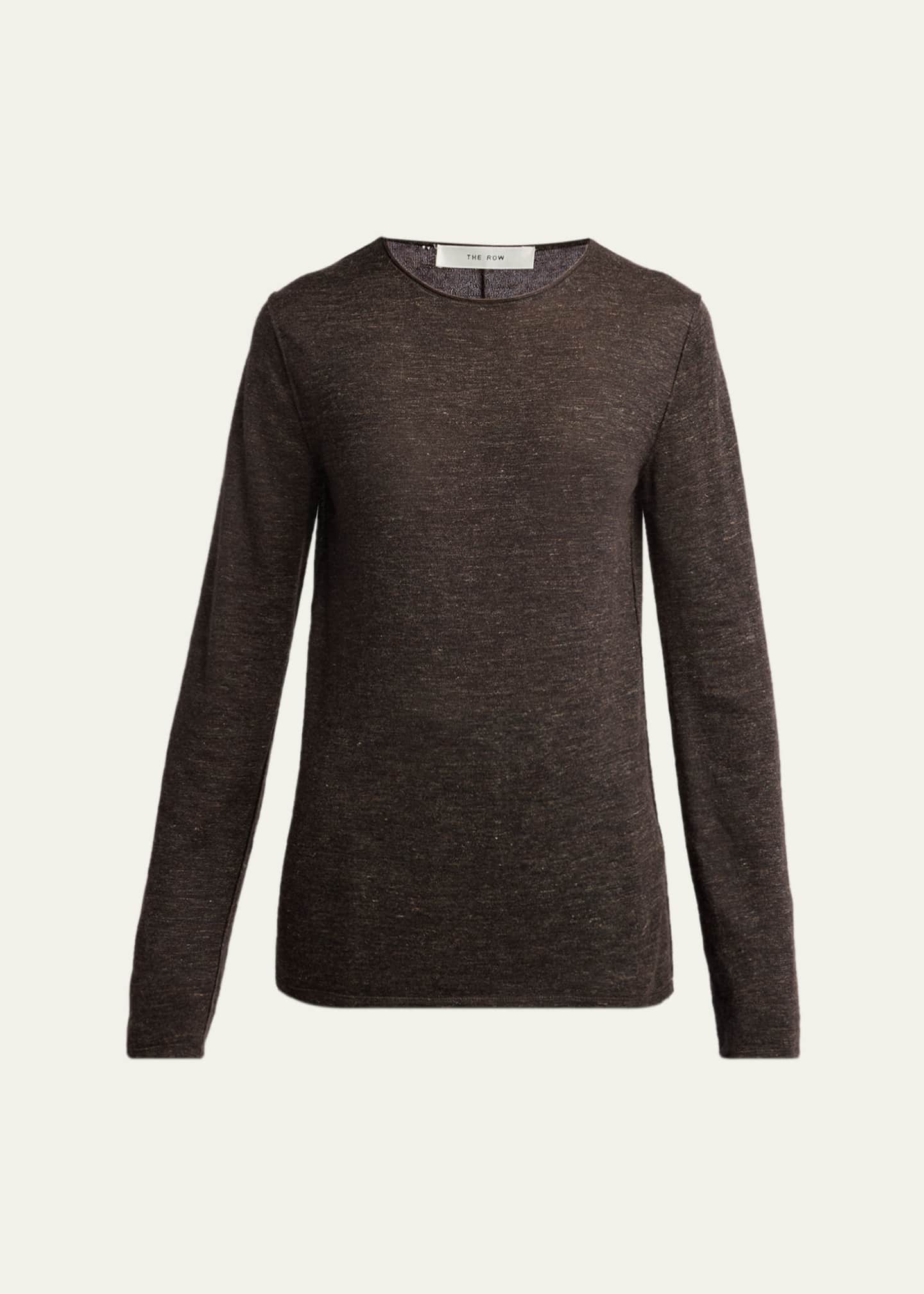 THE ROW Nile Cashmere, Silk, and Linen Long-Sleeve Top - Bergdorf Goodman