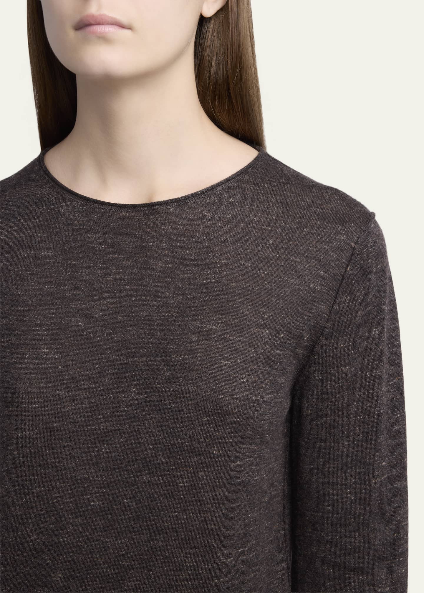 THE ROW Nile Cashmere, Silk, and Linen Long-Sleeve Top - Bergdorf Goodman