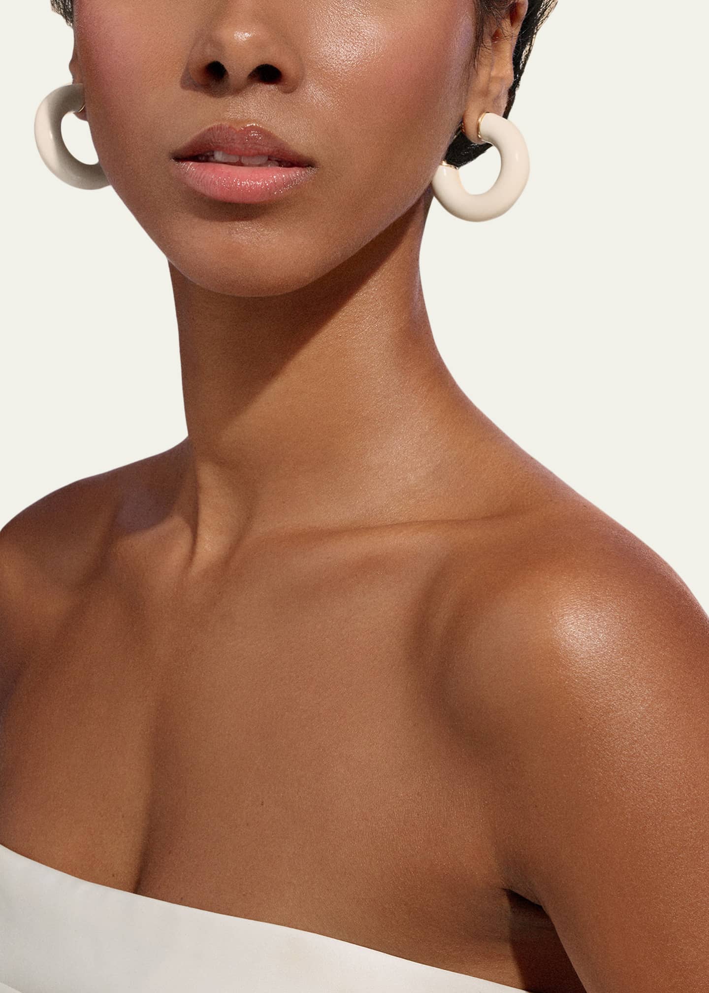 Saule Label Alba Hoop Earrings in Creme - Bergdorf Goodman