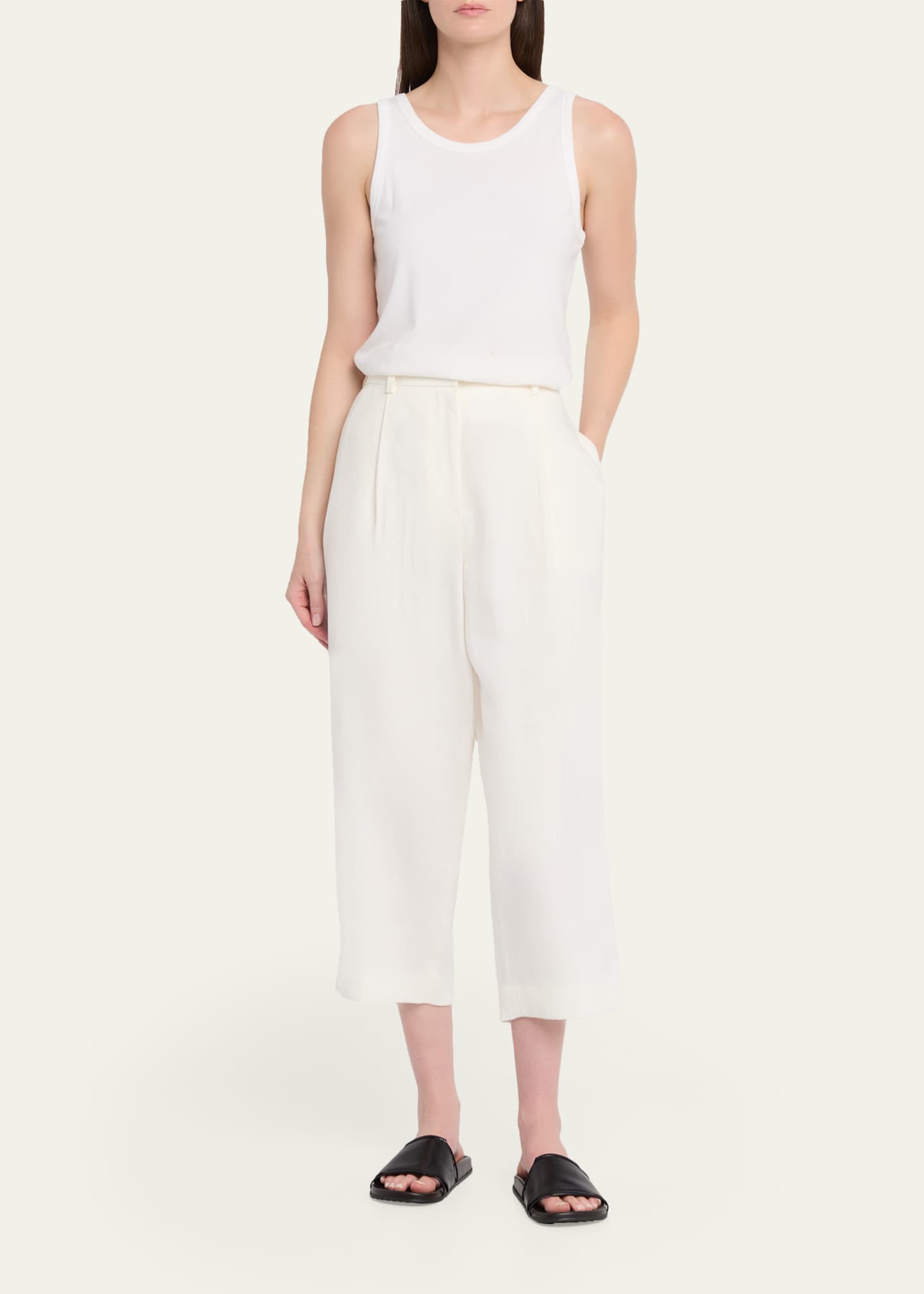 THE ROW Vivienne Flat Leather Slide Sandals - Bergdorf Goodman