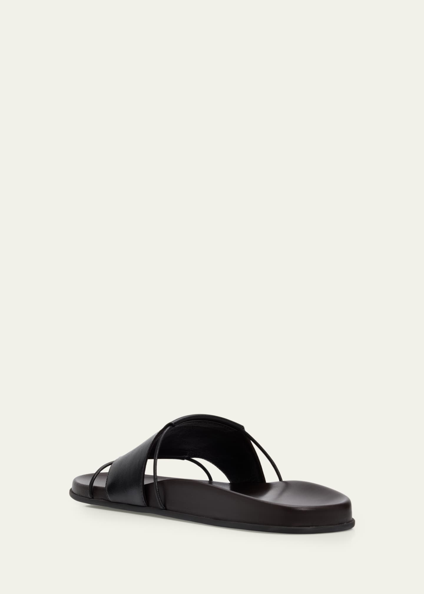 THE ROW Vivienne Flat Leather Slide Sandals - Bergdorf Goodman