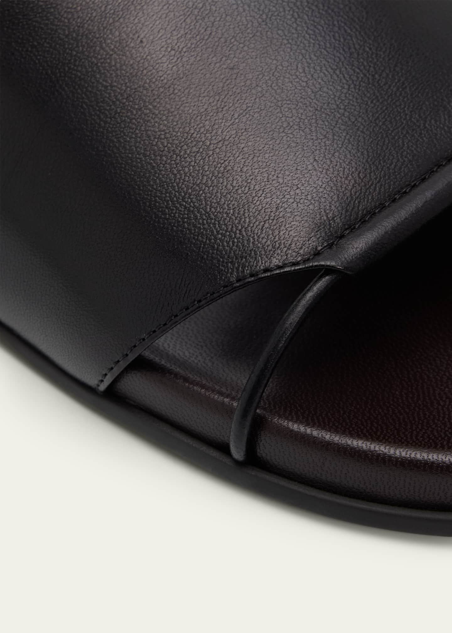 THE ROW Vivienne Flat Leather Slide Sandals - Bergdorf Goodman