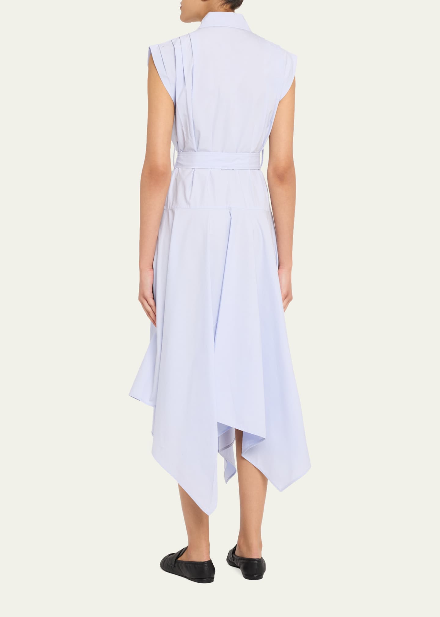Proenza Schouler Adinna Sleeveless Belted Handkerchief Midi Shirtdress ...