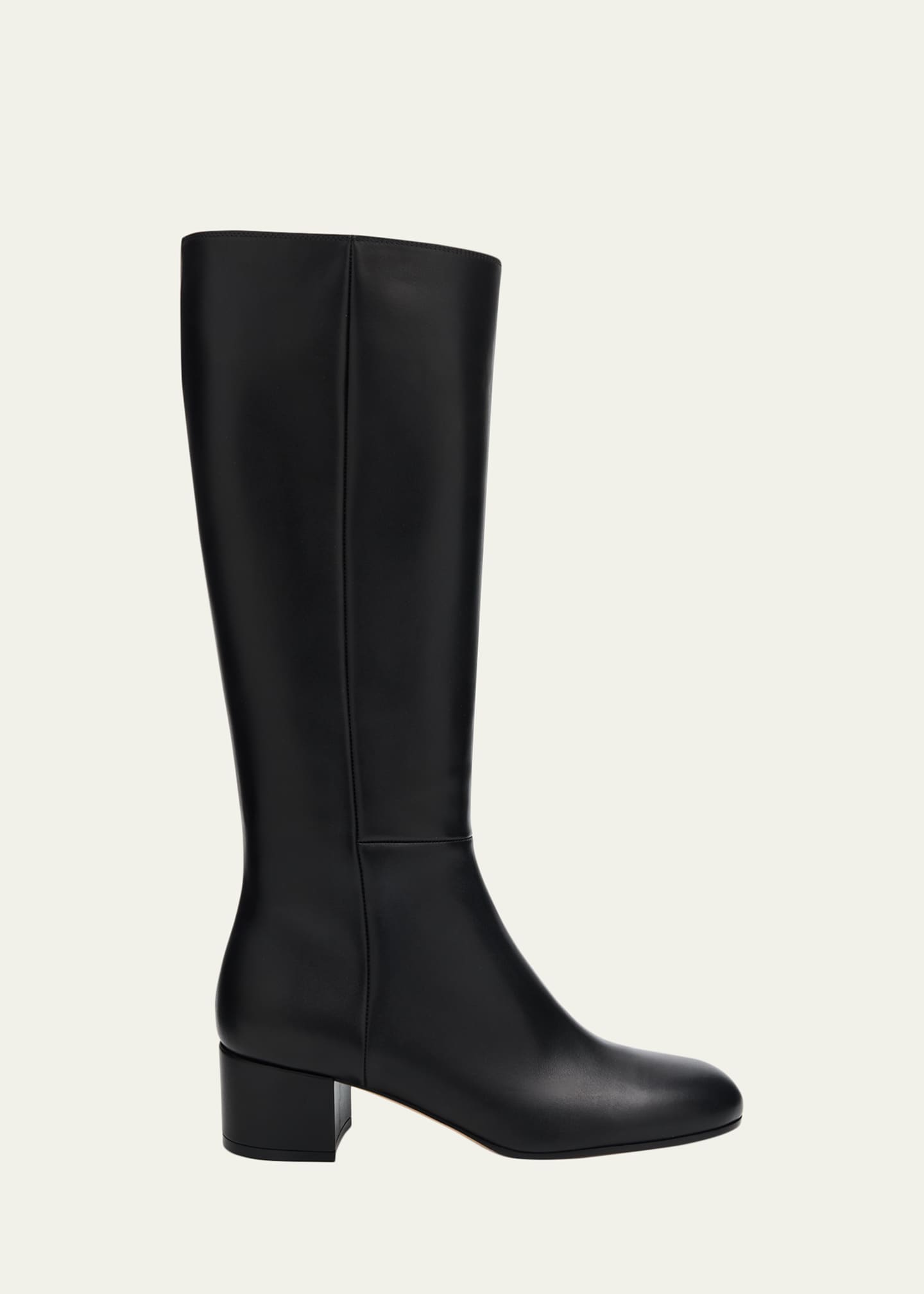 Gianvito Rossi 45mm Joelle Leather Knee-High Boots - Bergdorf Goodman