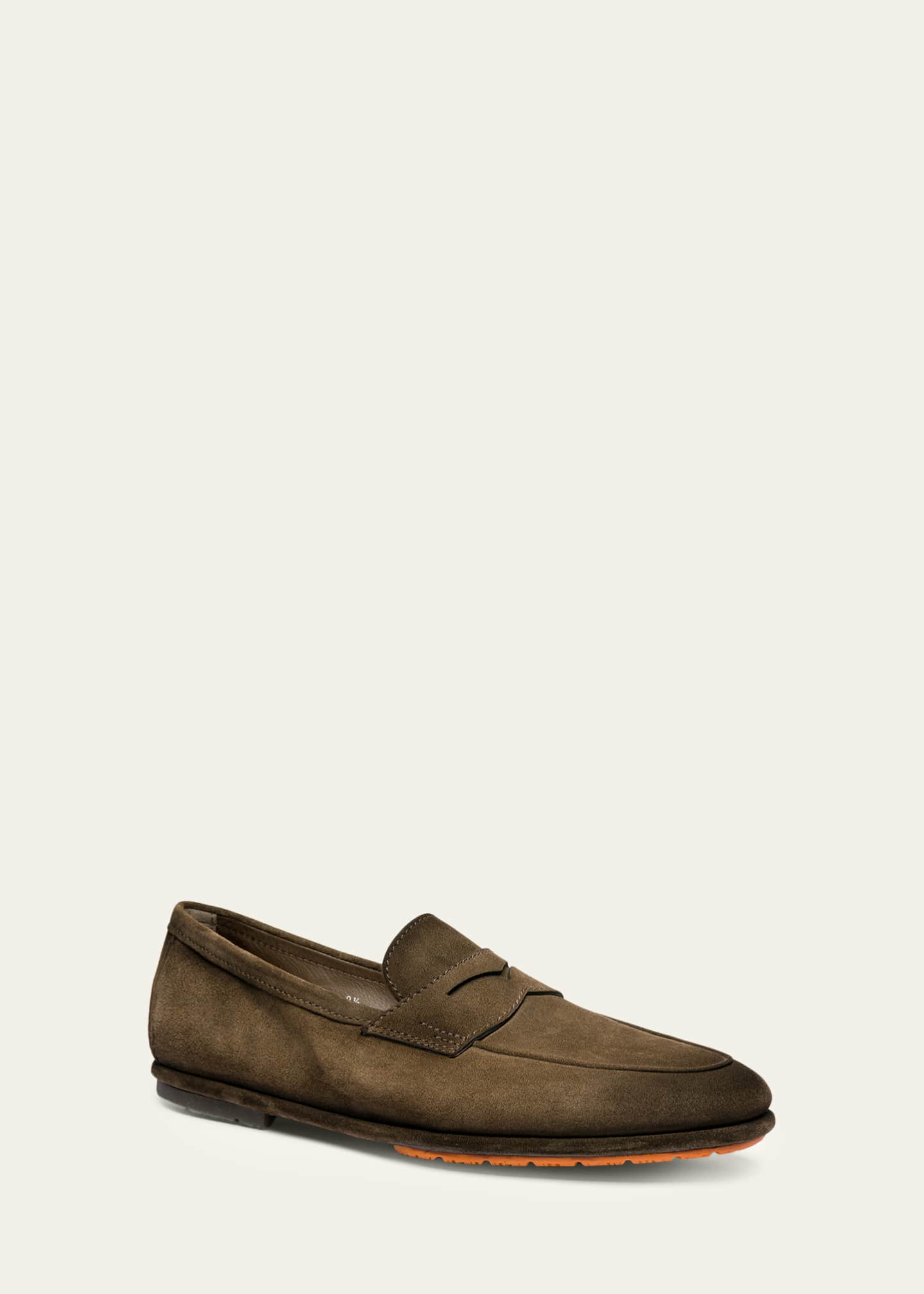 Santoni Men's Carlo Burnished Suede Driving Shoes - Bergdorf Goodman