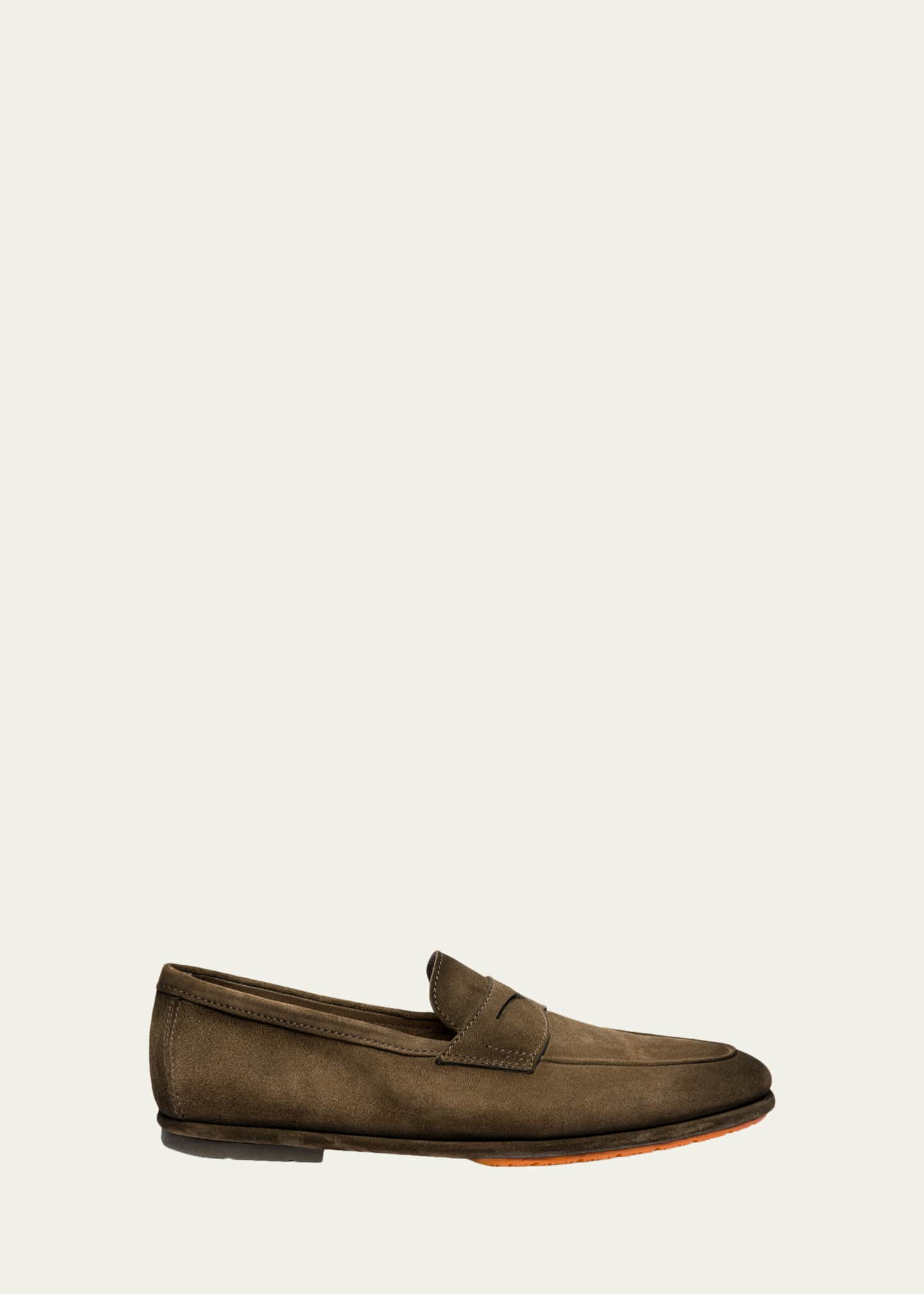 Santoni Men's Carlo Burnished Suede Driving Shoes - Bergdorf Goodman