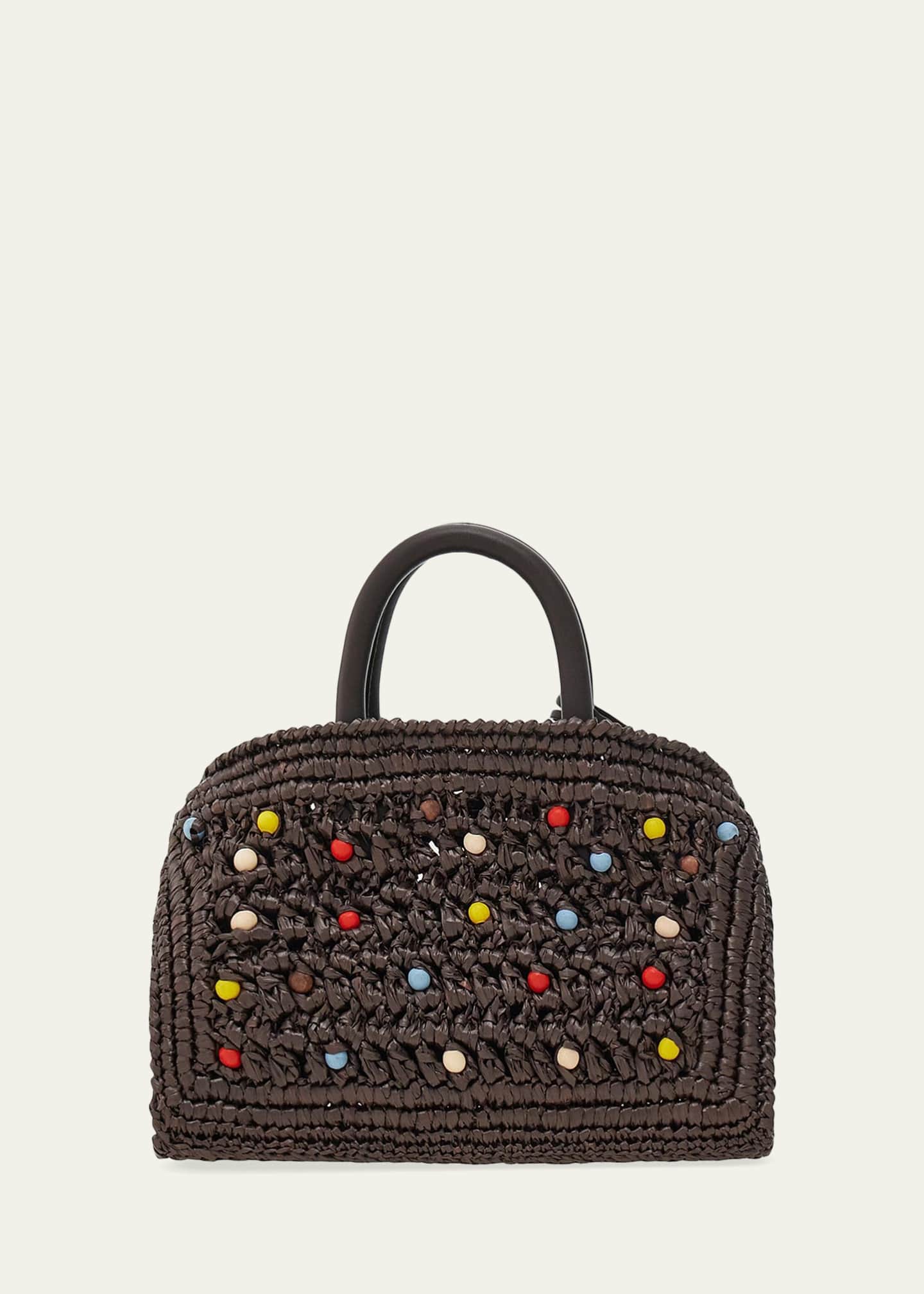 Ferragamo Hug Beaded Raffia Top-Handle Bag - Bergdorf Goodman