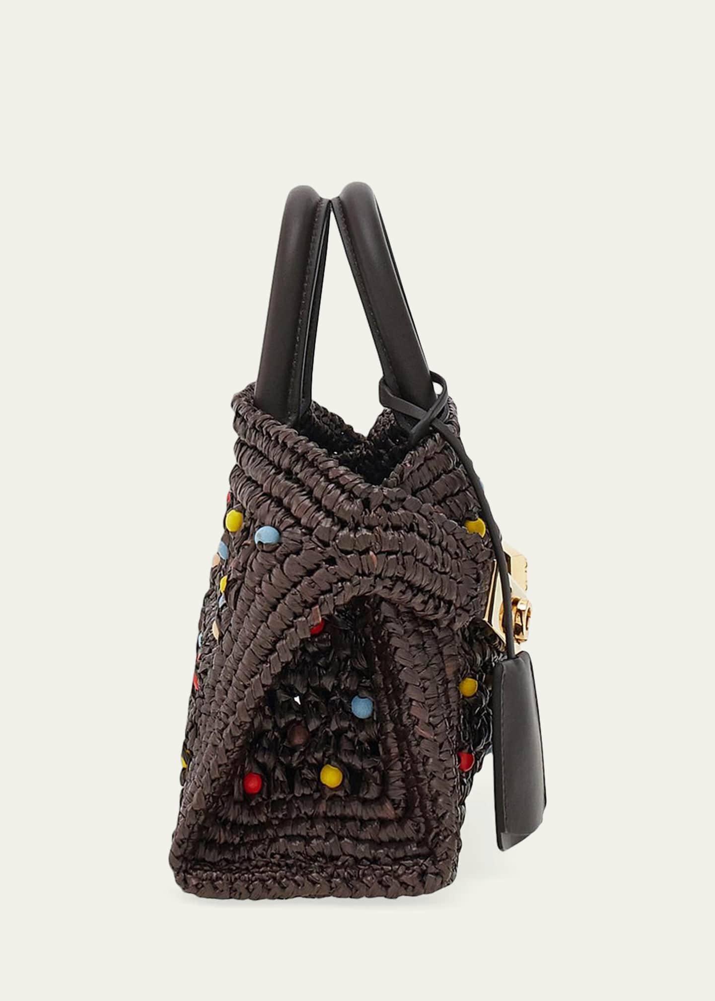 Ferragamo Hug Beaded Raffia Top-Handle Bag - Bergdorf Goodman