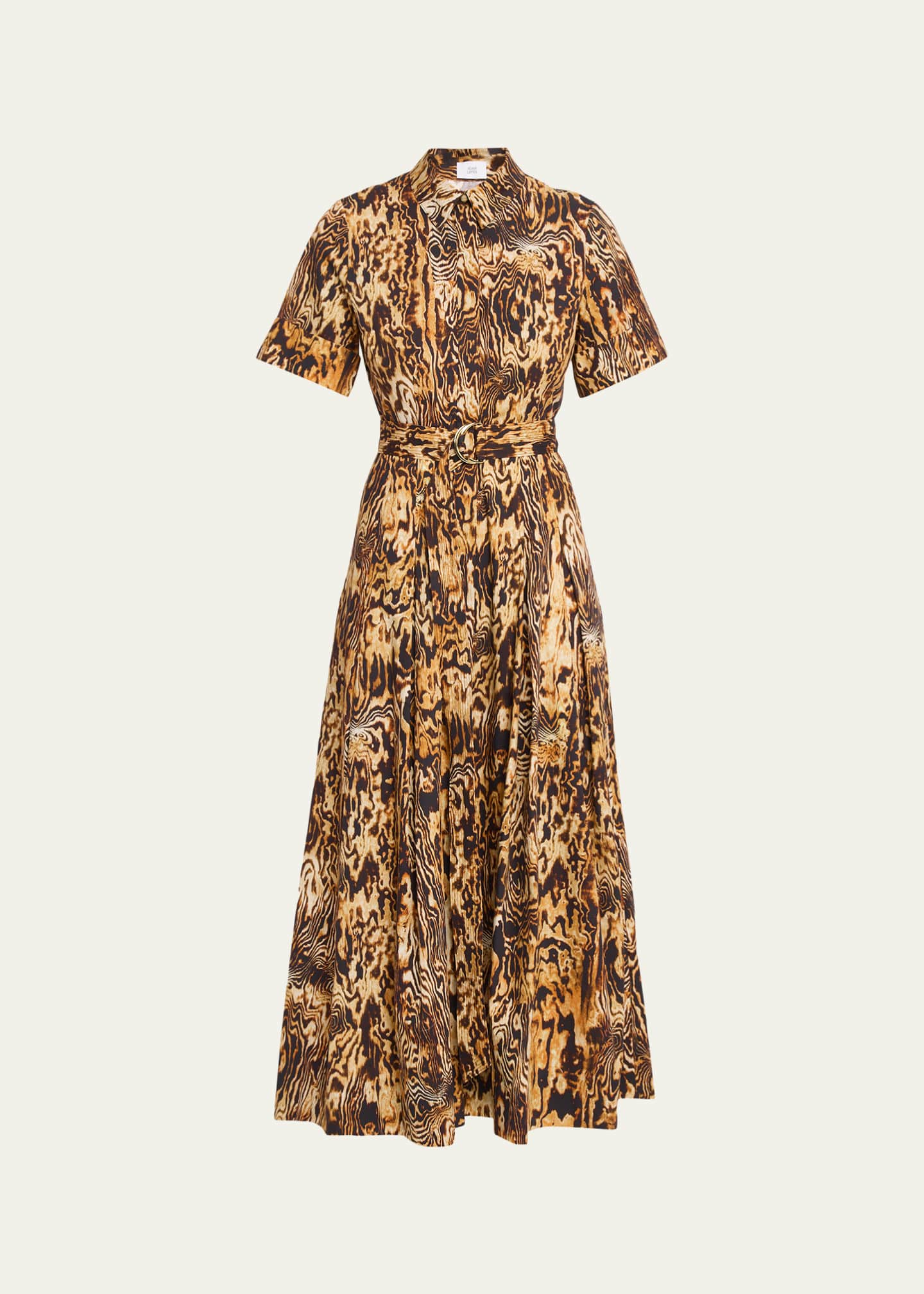Adam Lippes Leighton Animal-Print Belted Midi Shirtdress - Bergdorf Goodman