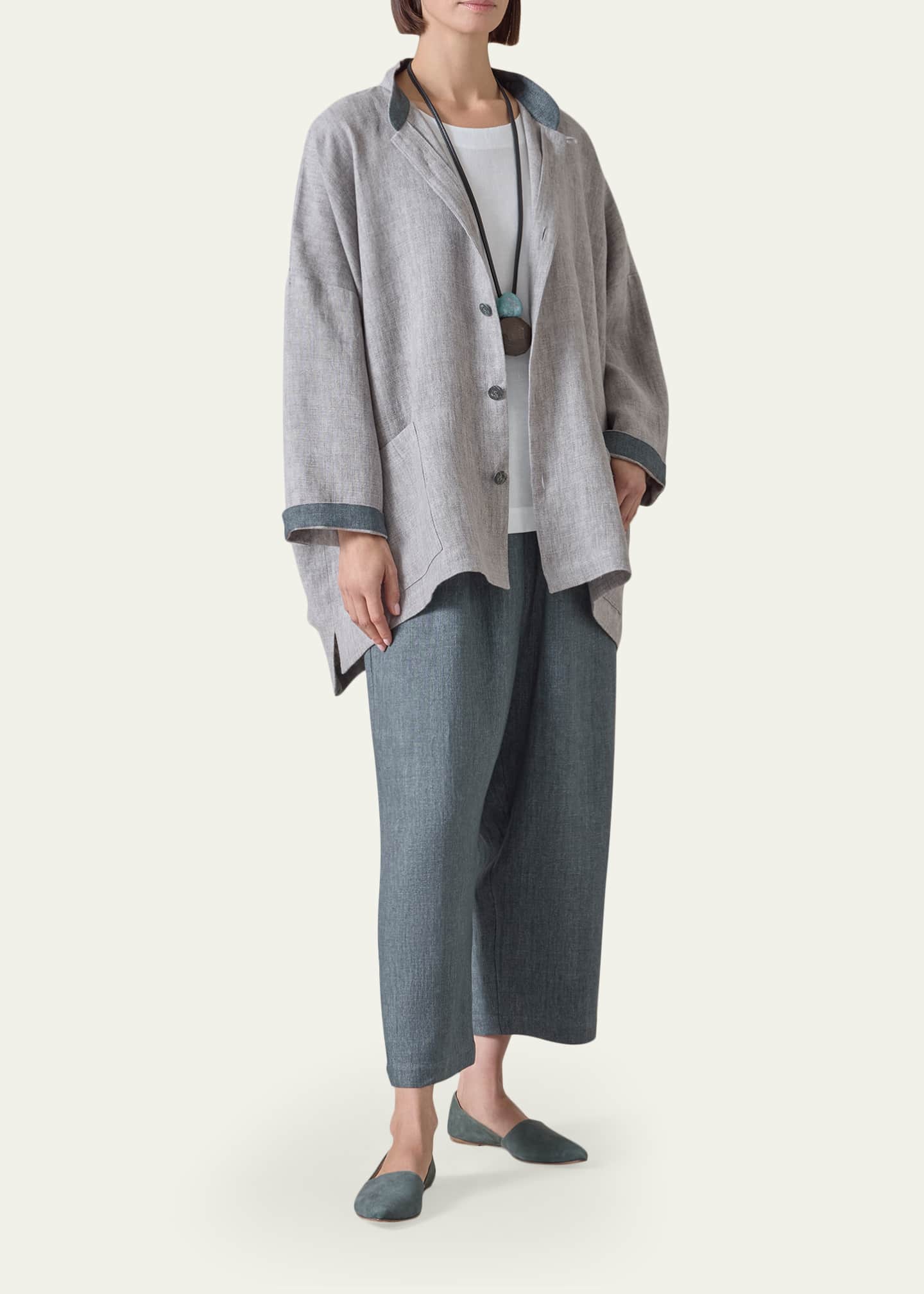 Eskandar Longer Back Wide Mandarin Jacket - Long Length - Bergdorf Goodman