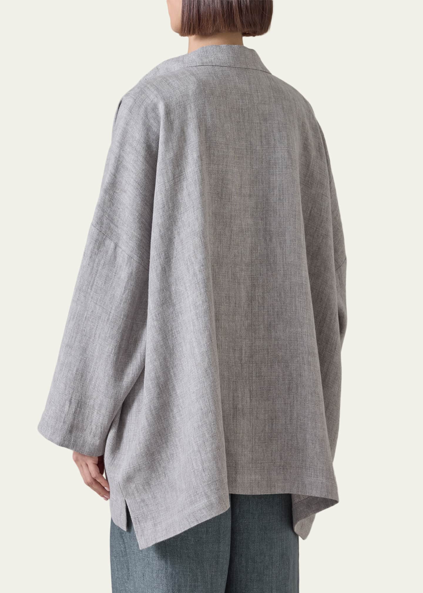 Eskandar Longer Back Wide Mandarin Jacket - Long Length - Bergdorf Goodman