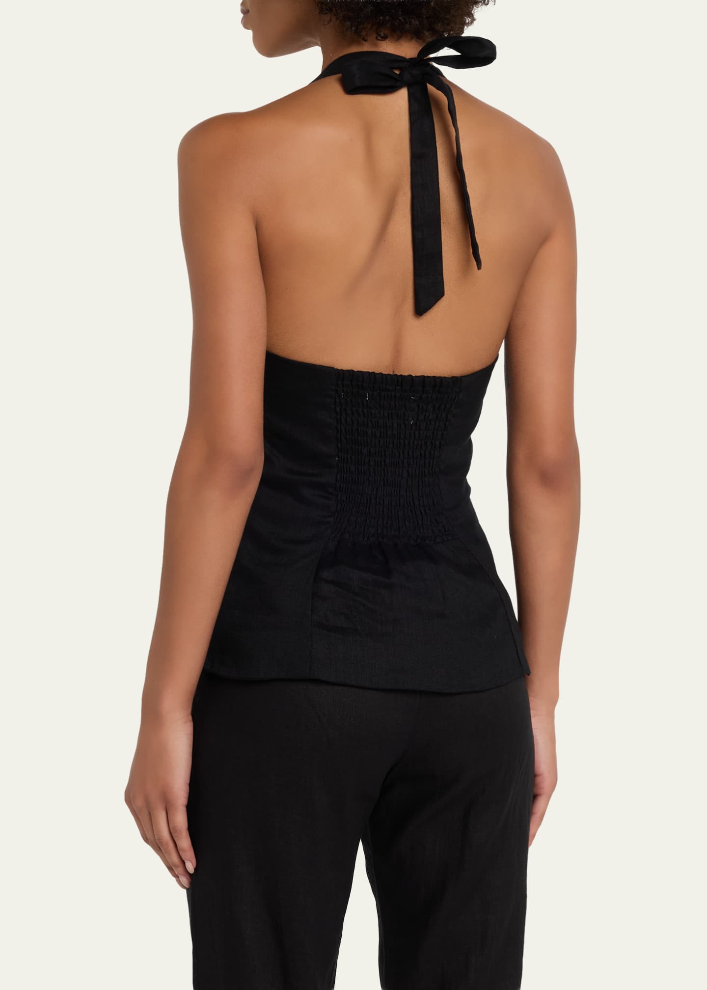 AEXAE Linen Halter Top - Bergdorf Goodman