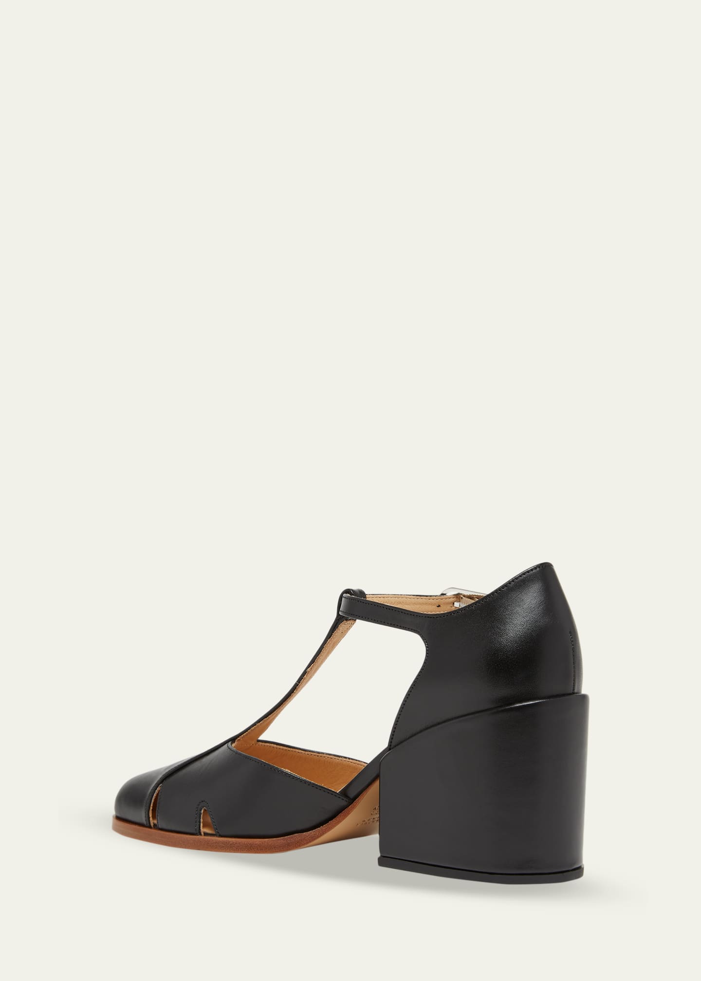 Gabriela Hearst Hawes Leather T-Strap Block-Heel Pumps - Bergdorf Goodman