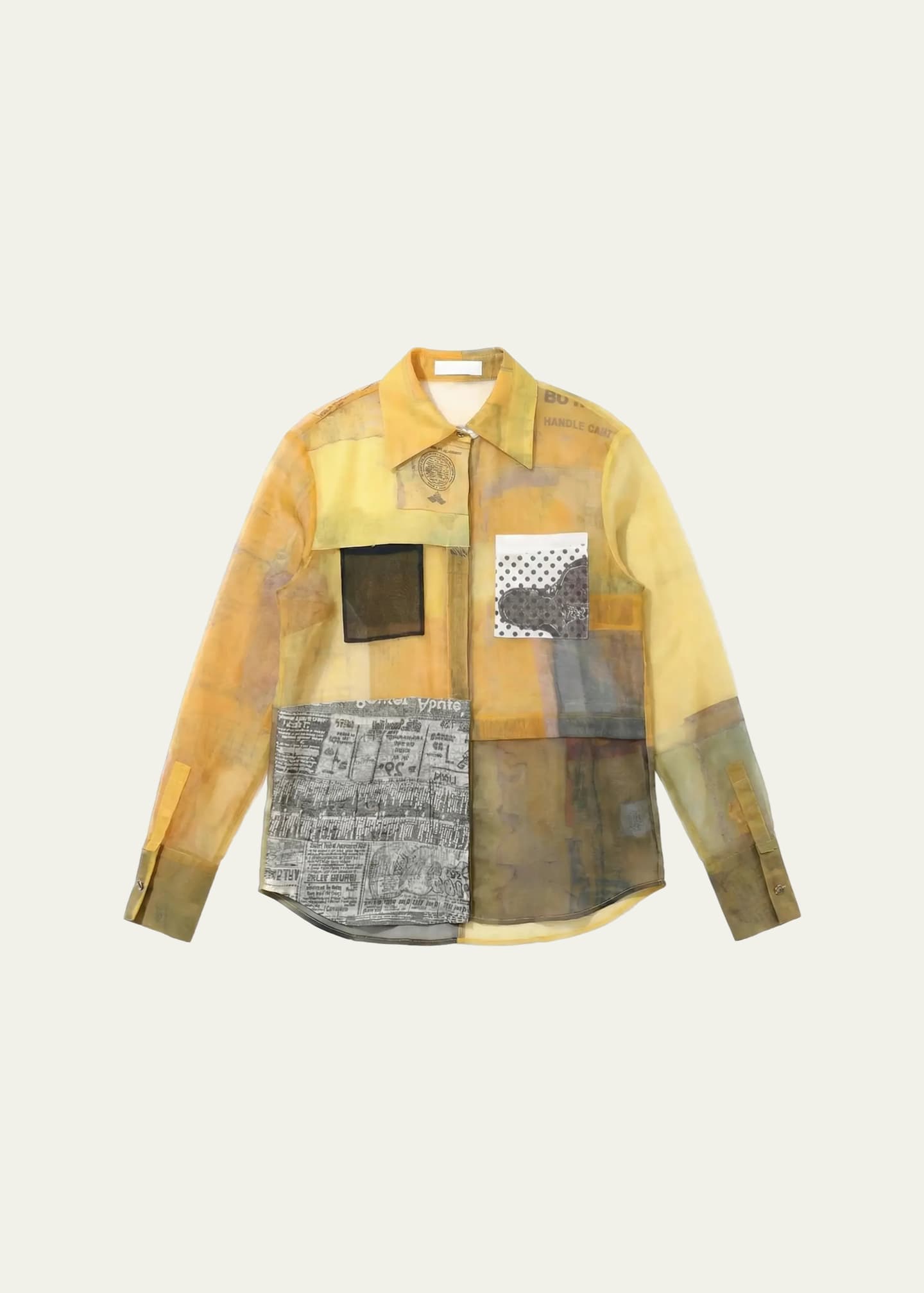 Jason Wu Collection Patchwork Button-Down Shirt - Bergdorf Goodman
