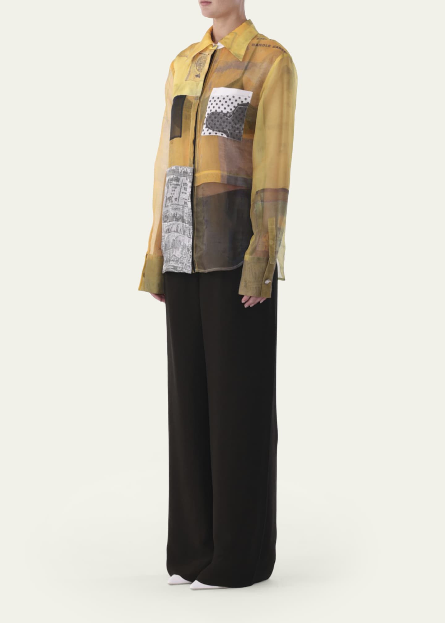 Jason Wu Collection Patchwork Button-Down Shirt - Bergdorf Goodman