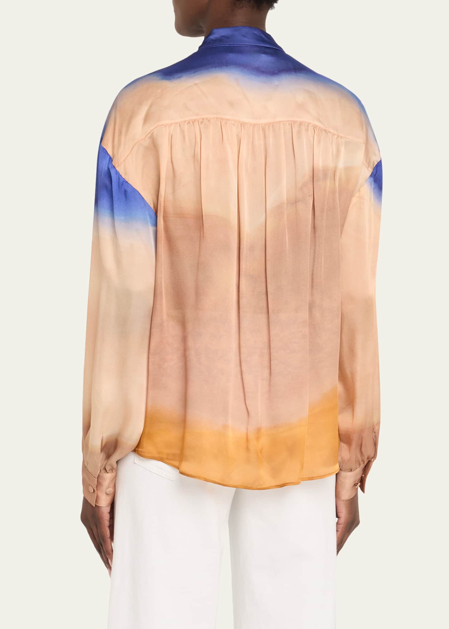 Ulla Johnson x Helen Frankenthaler Gesture Silk-Chiffon Ruffle Blouse ...