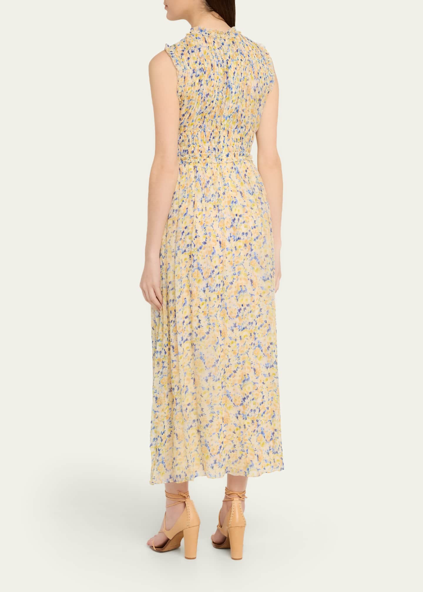 Ulla Johnson Kasia Floral Silk Chiffon Midi Dress - Bergdorf Goodman