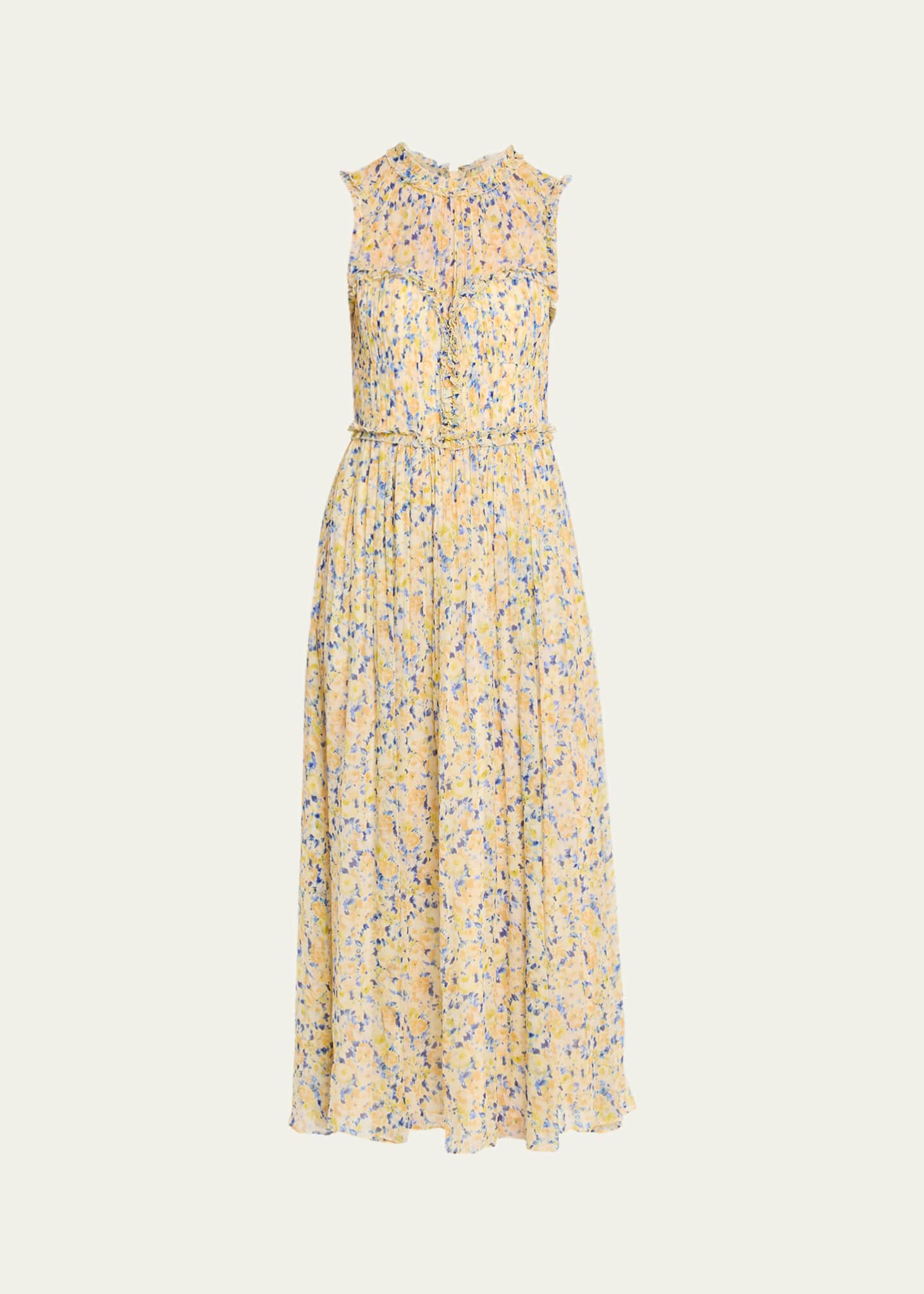 Ulla Johnson Kasia Floral Silk Chiffon Midi Dress - Bergdorf Goodman