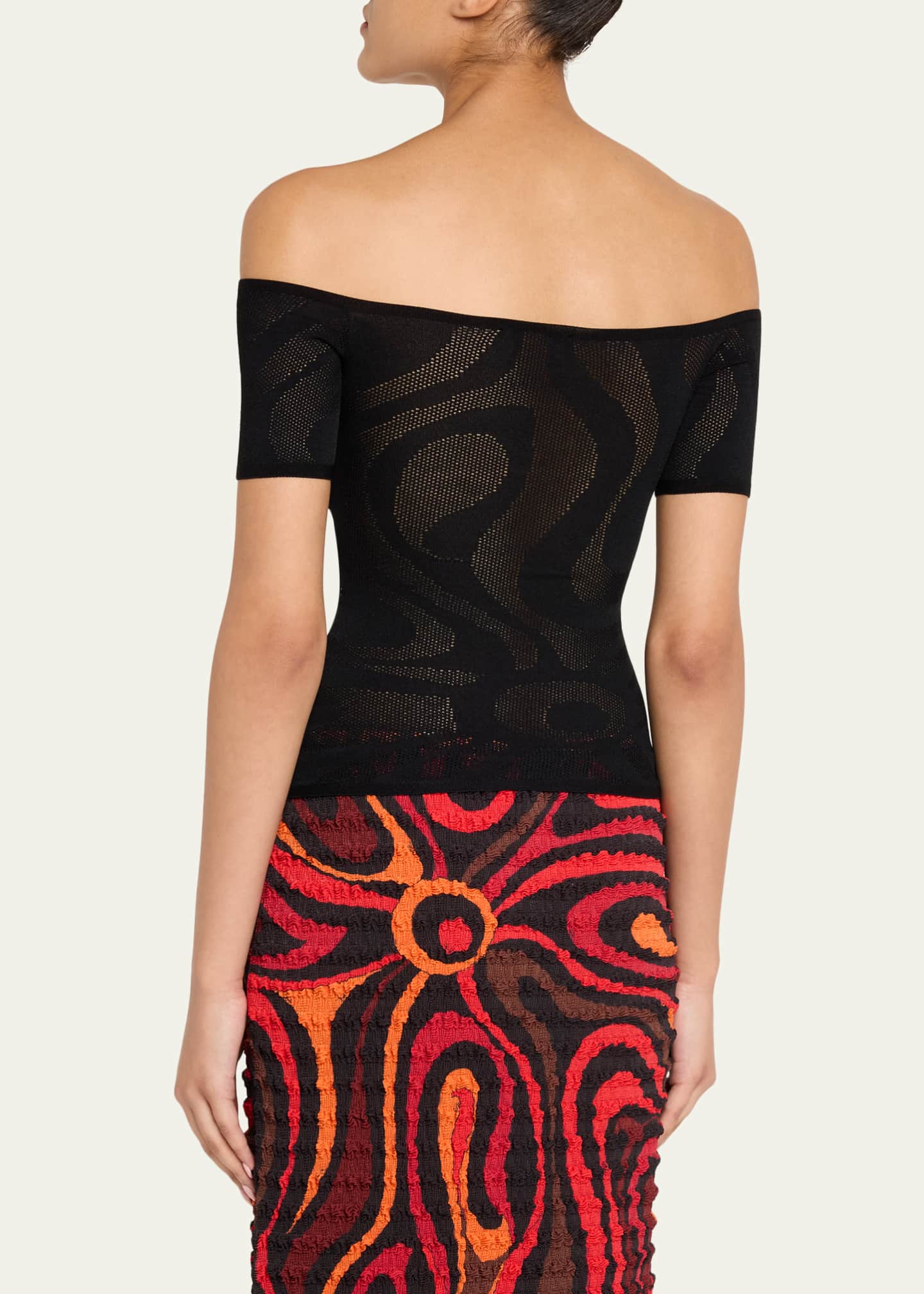 Pucci Marmo Jacquard Short-Sleeve Top - Bergdorf Goodman