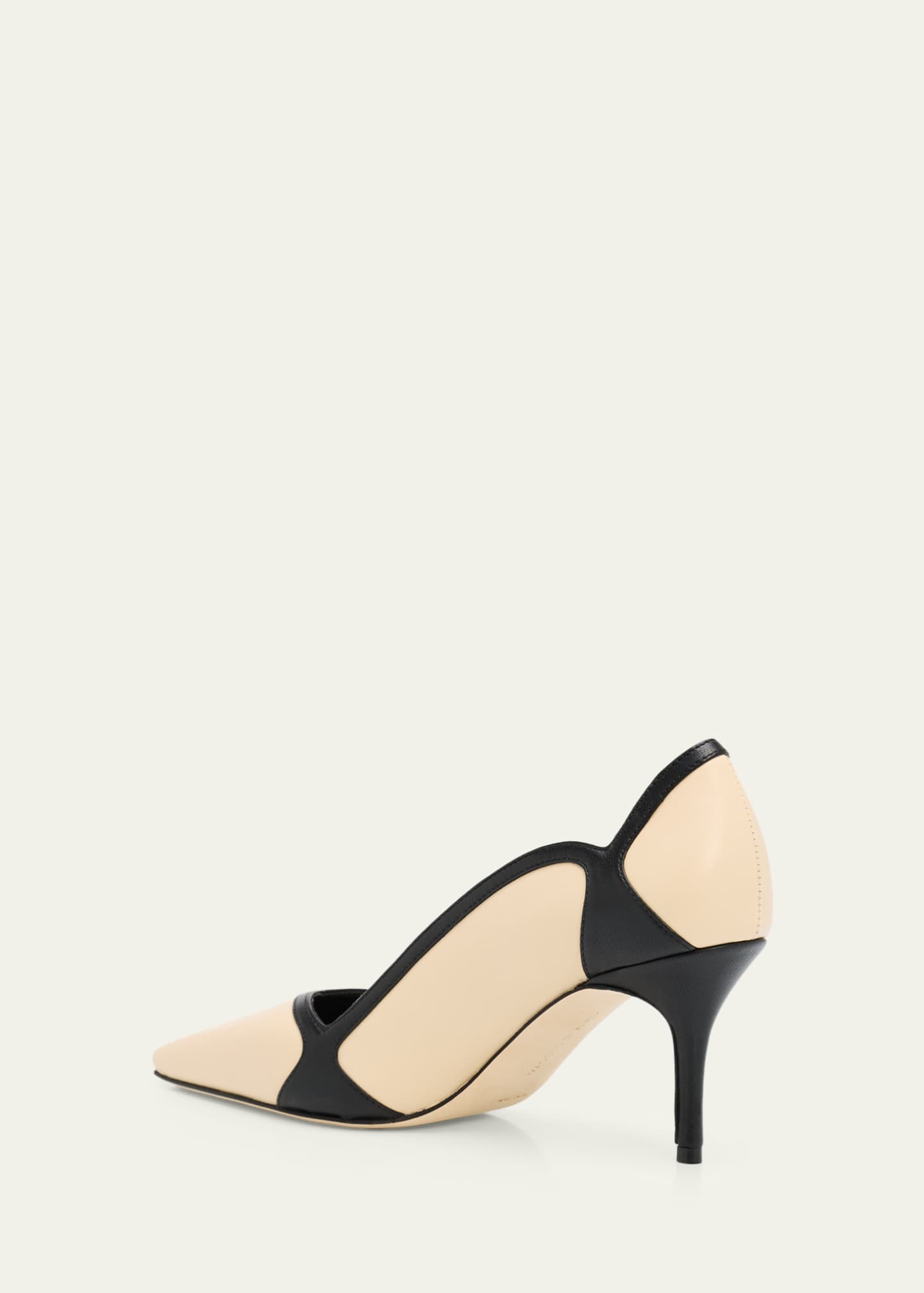 Manolo Blahnik Ruvian 70mm Two-Tone Leather Pumps - Bergdorf Goodman