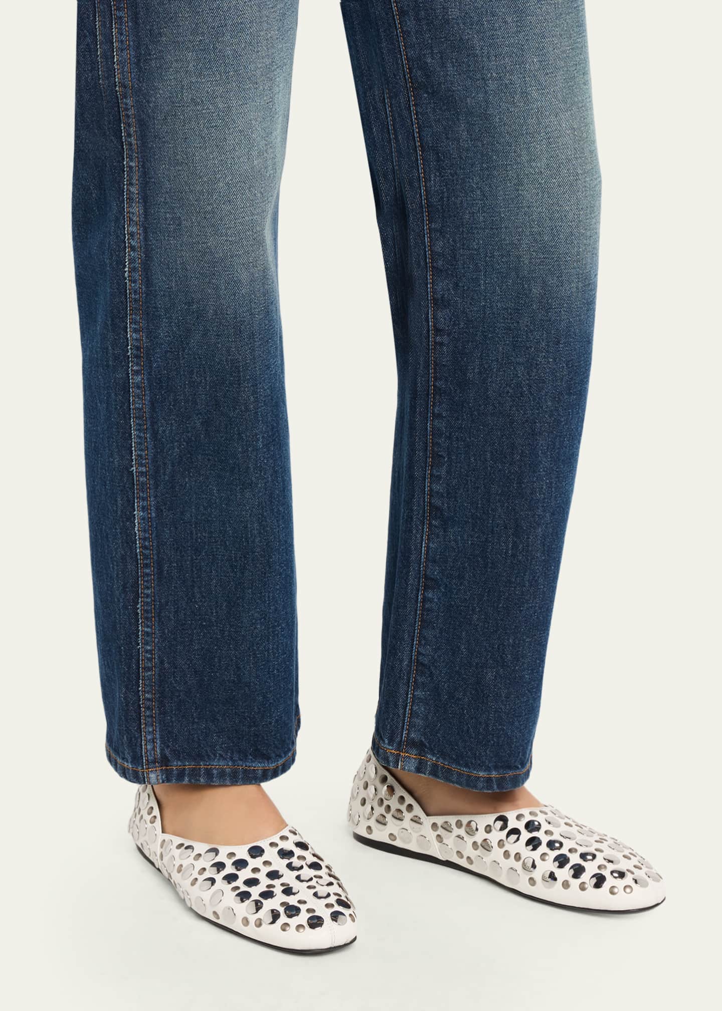 Khaite Jane Studded Leather Ballerina Flats - Bergdorf Goodman