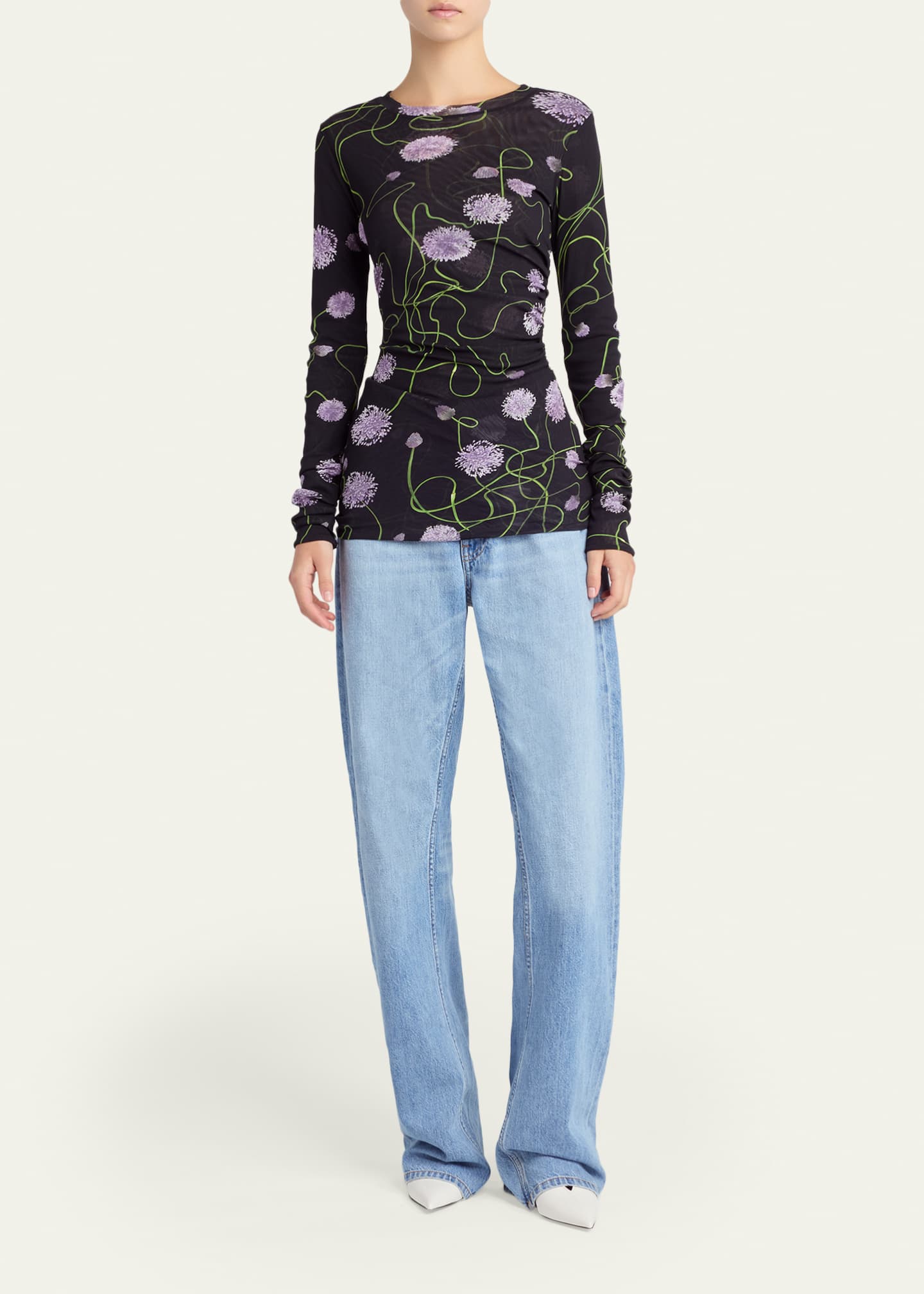 Stella McCartney Twisted Allium Layered Mesh Long-Sleeve Top - Bergdorf ...
