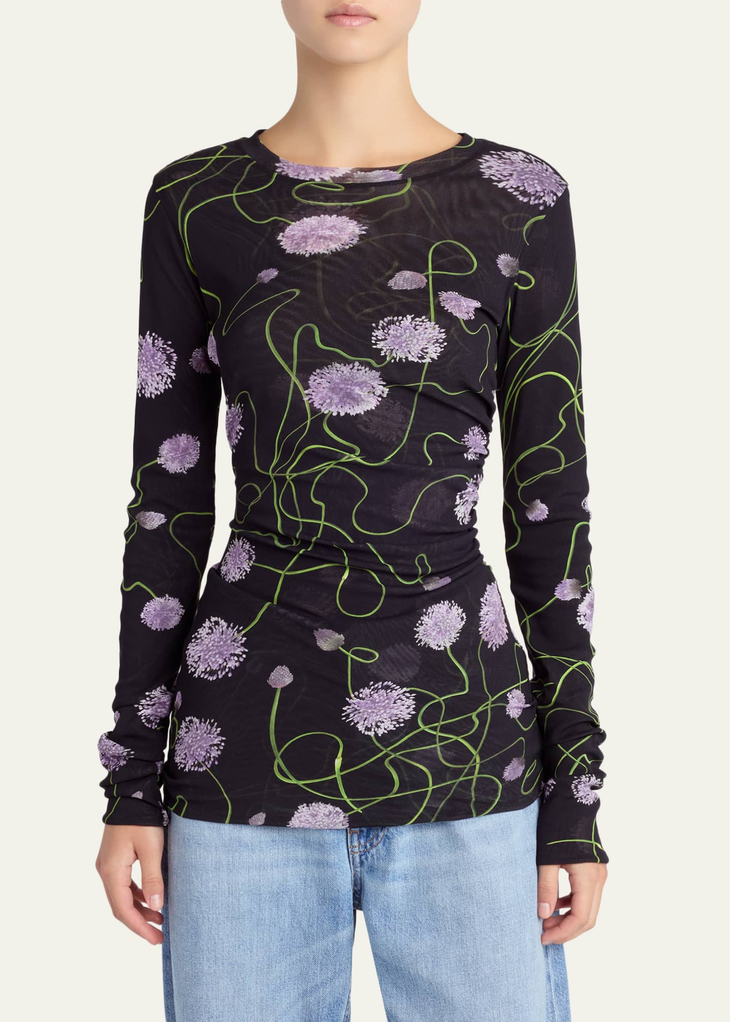 Stella McCartney Twisted Allium Layered Mesh Long-Sleeve Top - Bergdorf ...