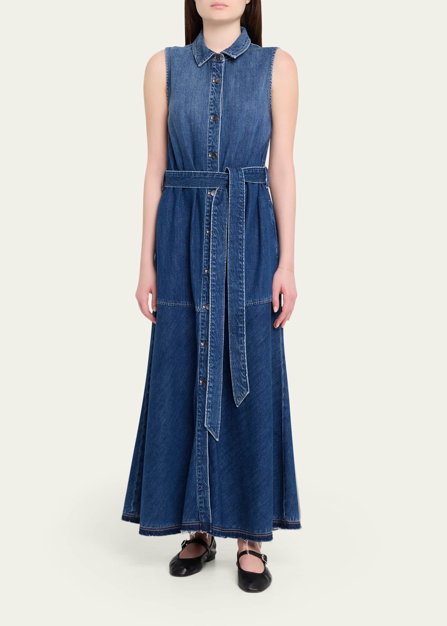Kobi Halperin Addison Belted Ombre Cotton Denim Maxi Dress - Bergdorf ...