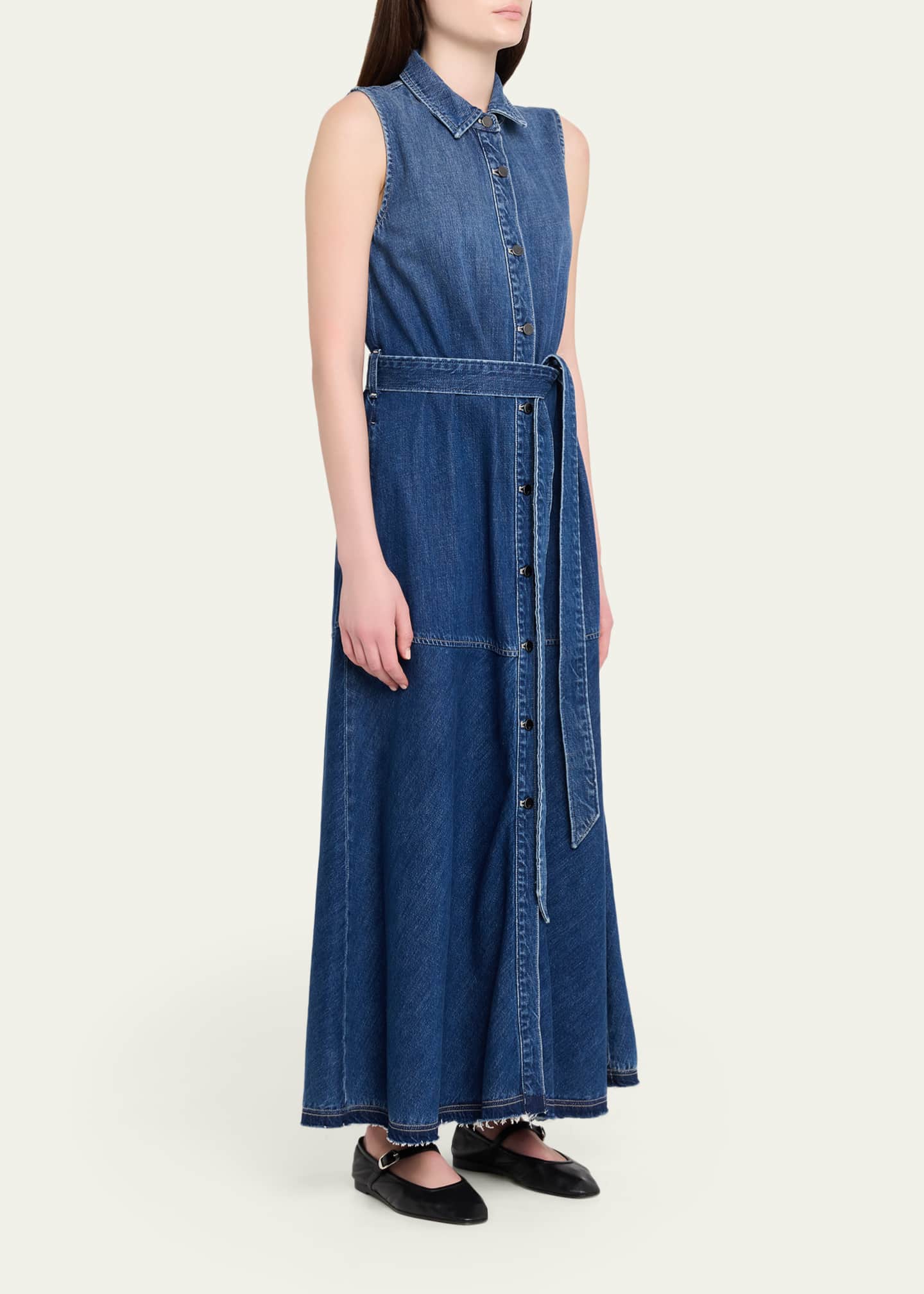 Kobi Halperin Addison Belted Ombre Cotton Denim Maxi Dress - Bergdorf ...