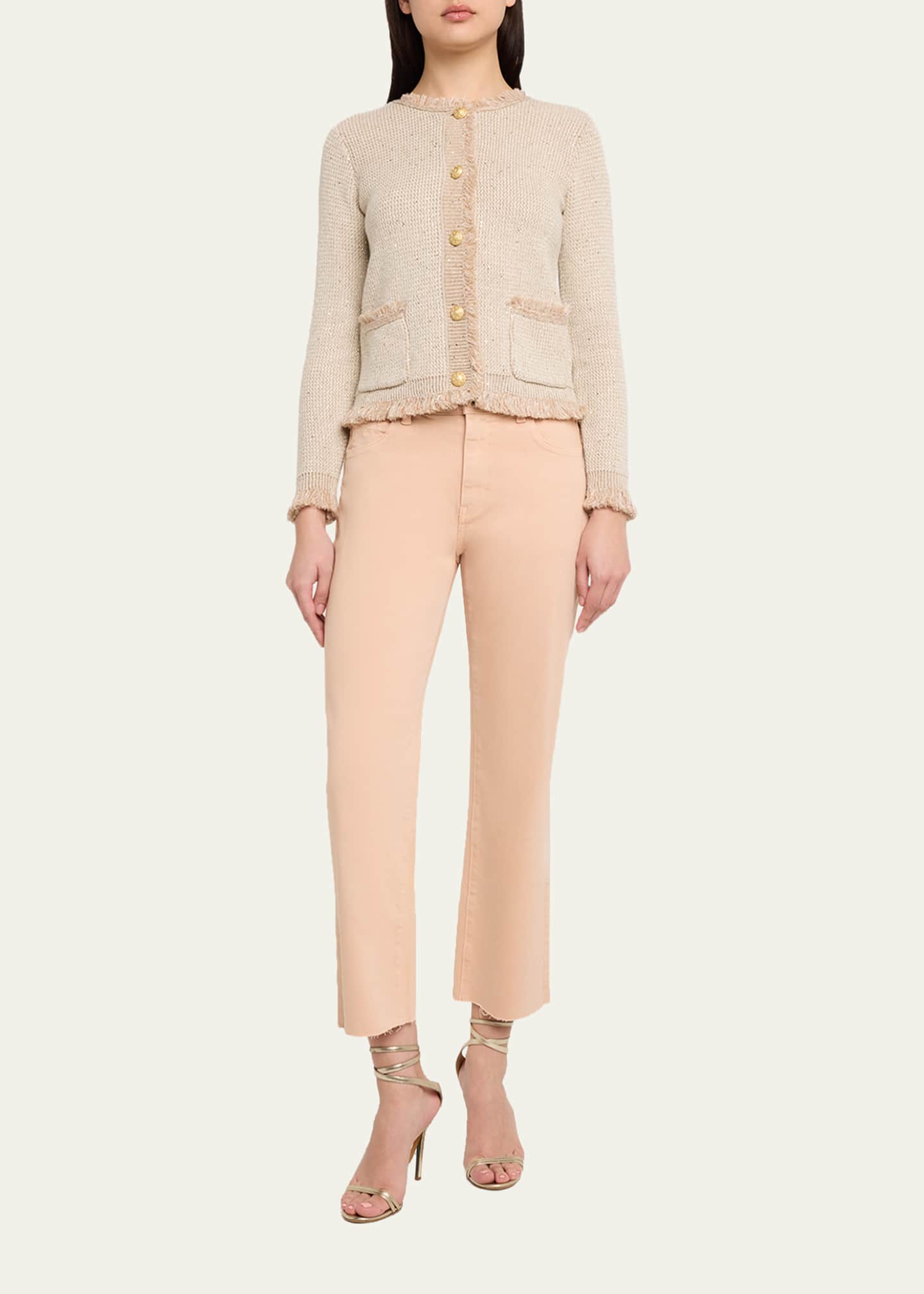 Kobi Halperin Kailey Fringe-Trim Sequin Knit Sweater - Bergdorf Goodman